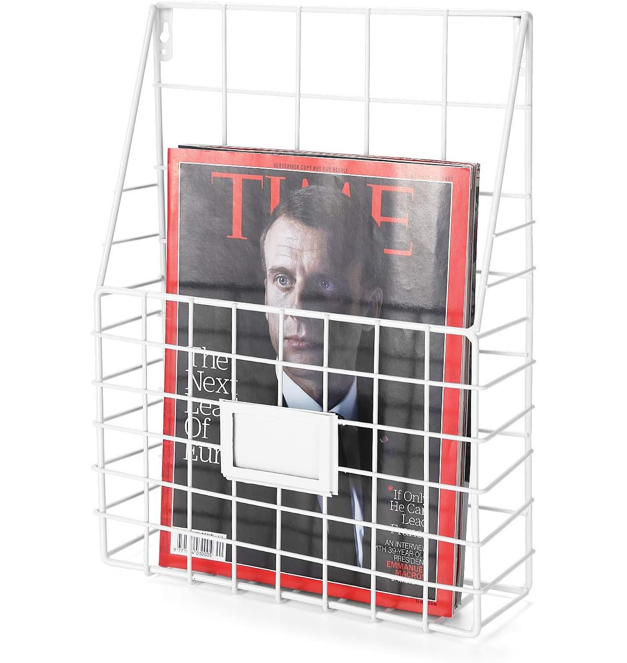 BONLOD Wall Mounted Magazine File Rack Organizer Metal Wire Shelves ...