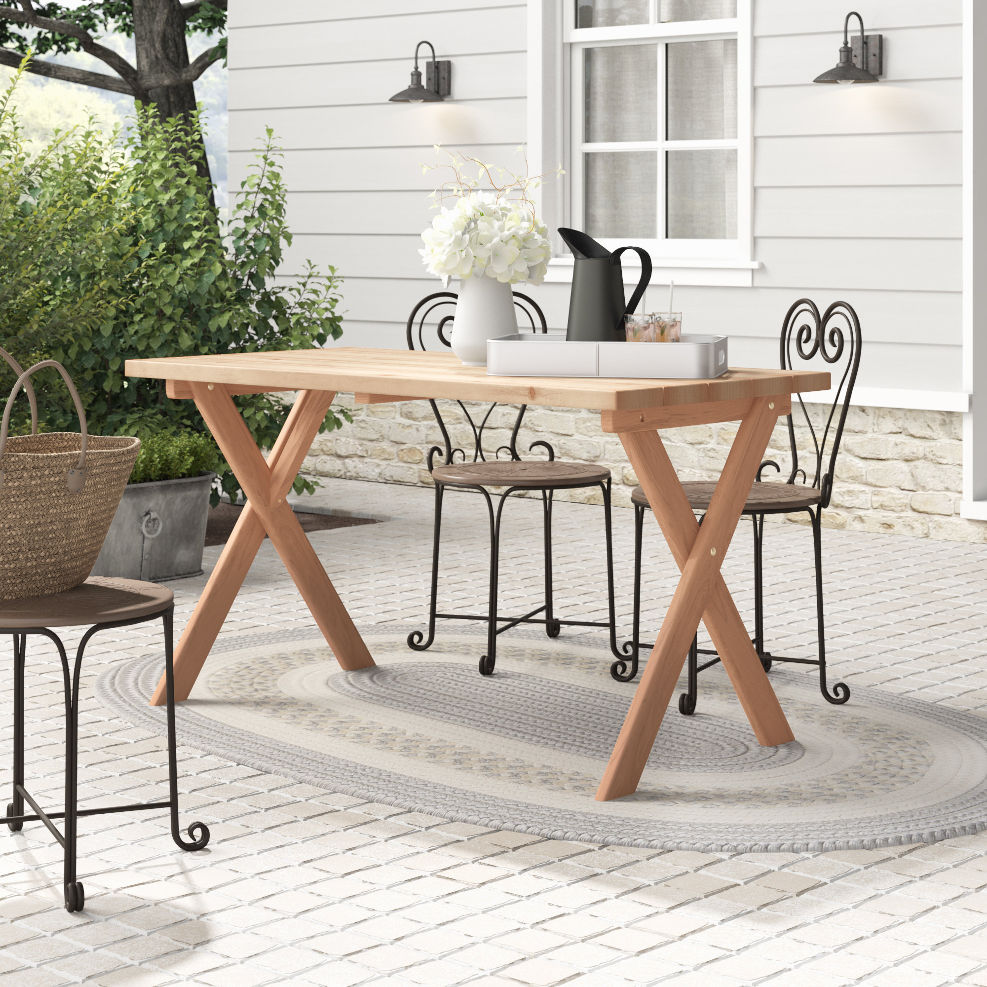 August Grove® Vindas Solid Wood Picnic Table | Wayfair