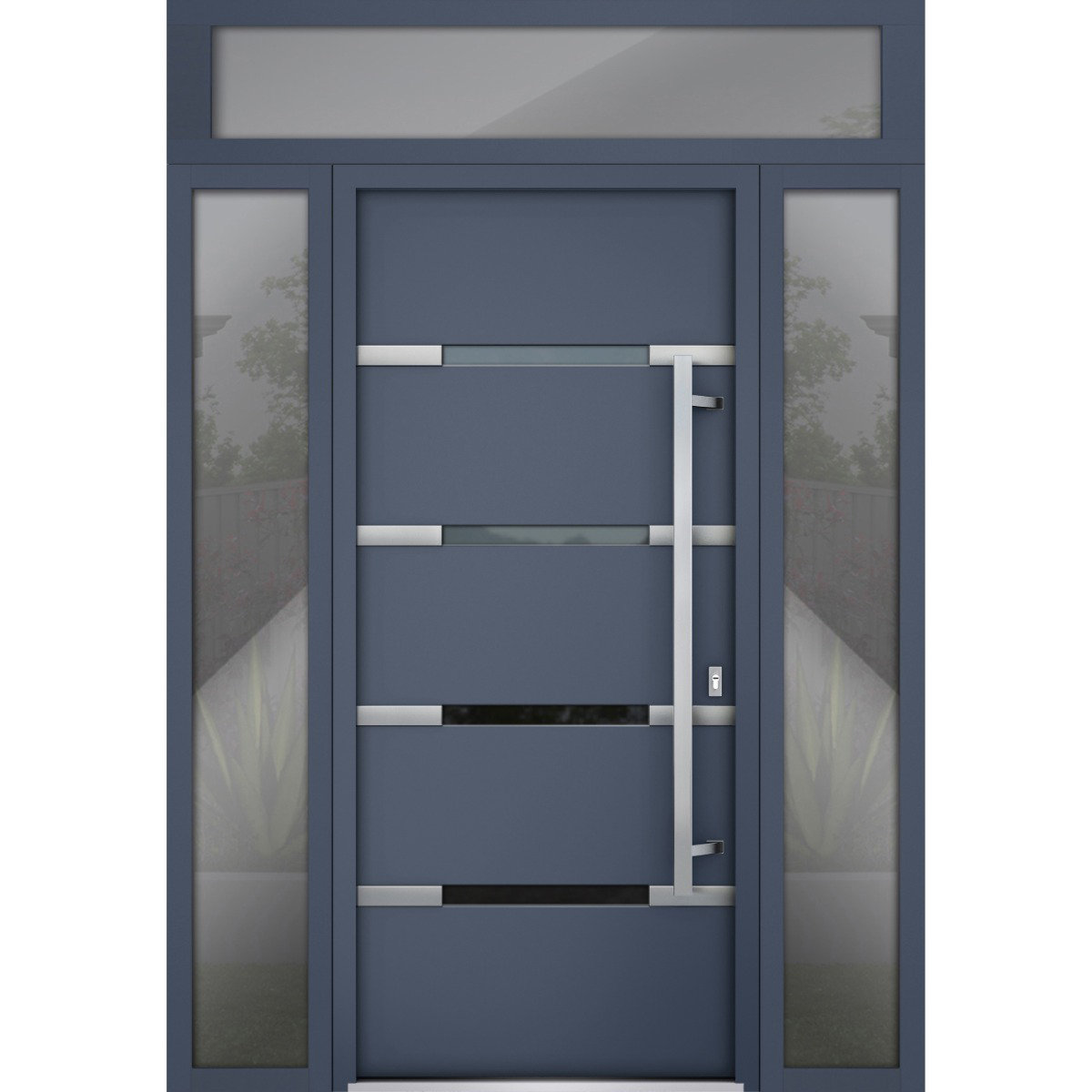 VDomDoors Front Exterior Prehung Steel Door / Deux 1105 Grey Graphite ...