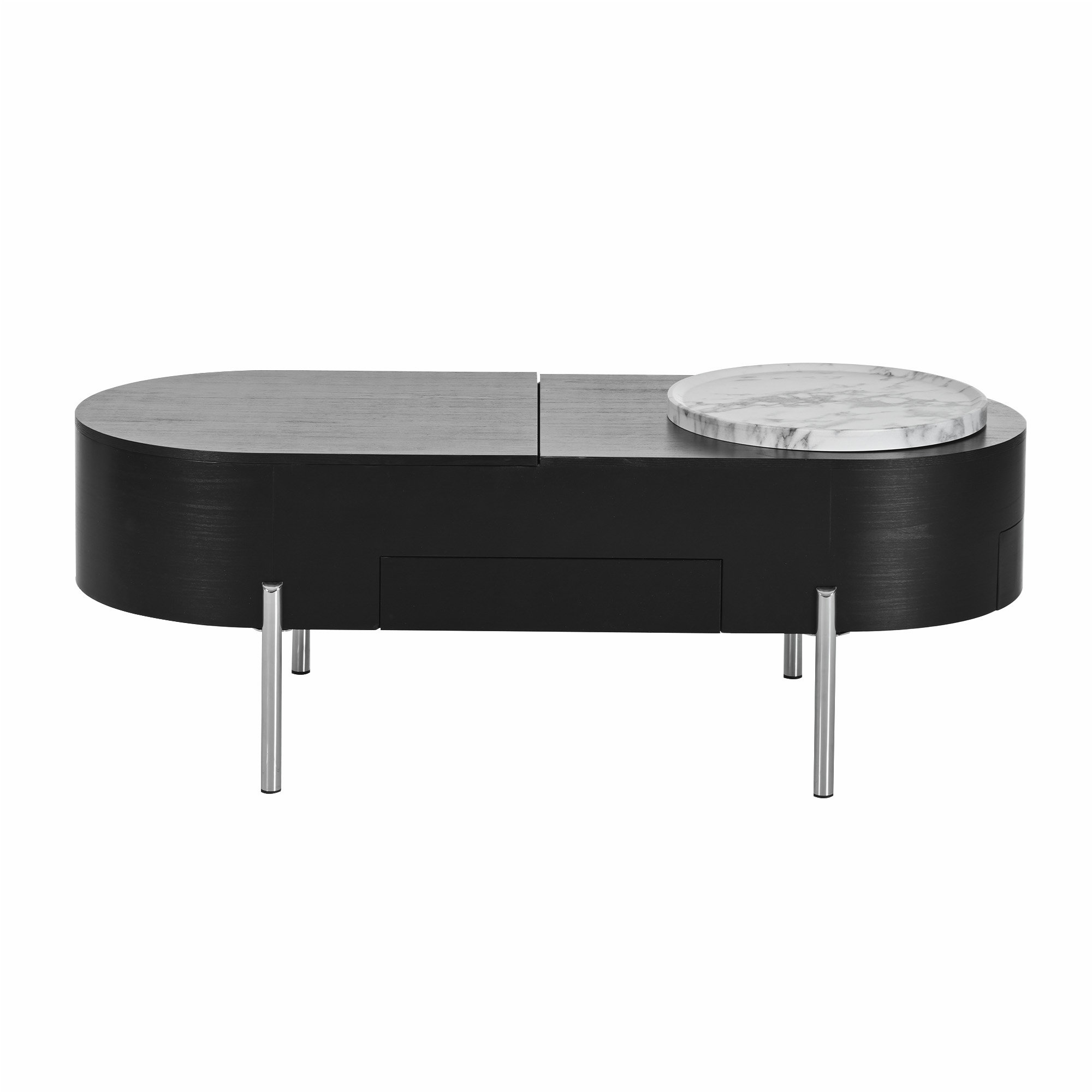 Ivy Bronx Modern Oval Lift Coffee Table with Hidden Compartments and ...