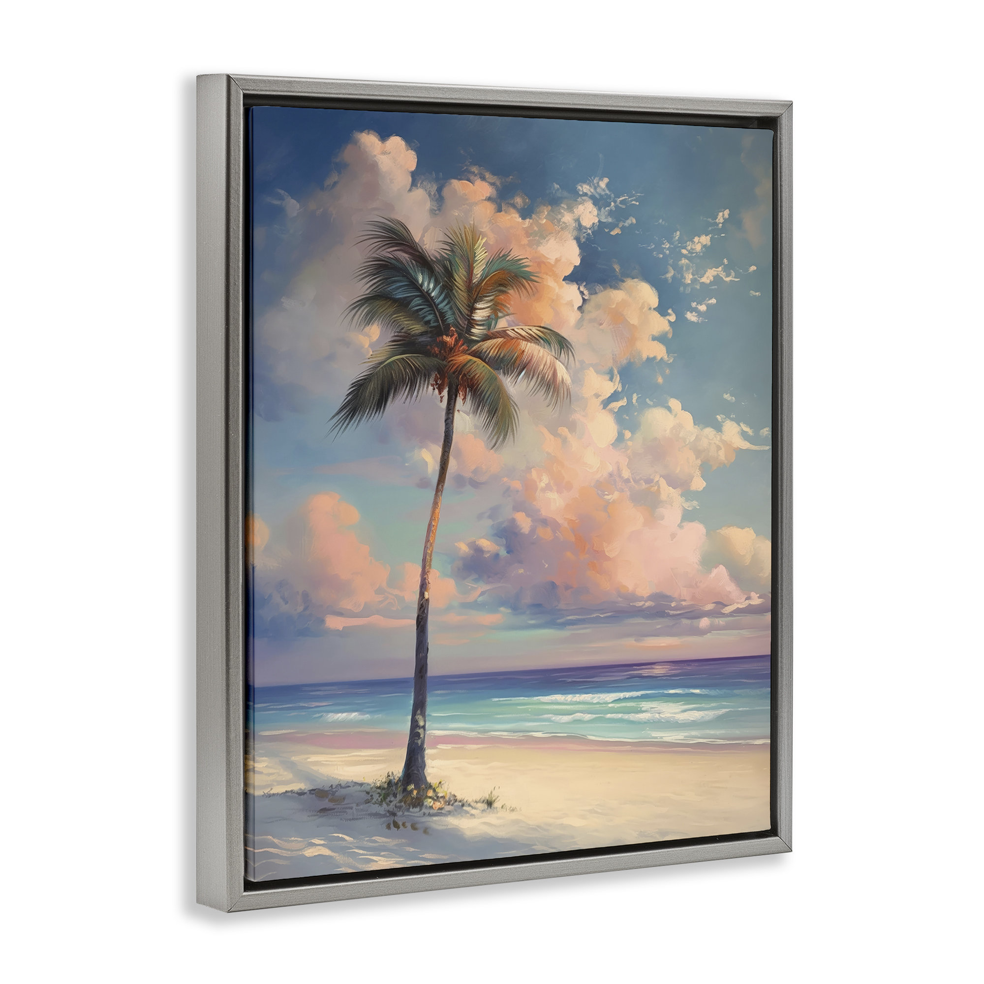 Latitude Run® Bright Hued Beach Palm Framed Floater Canvas Wall Art by ...