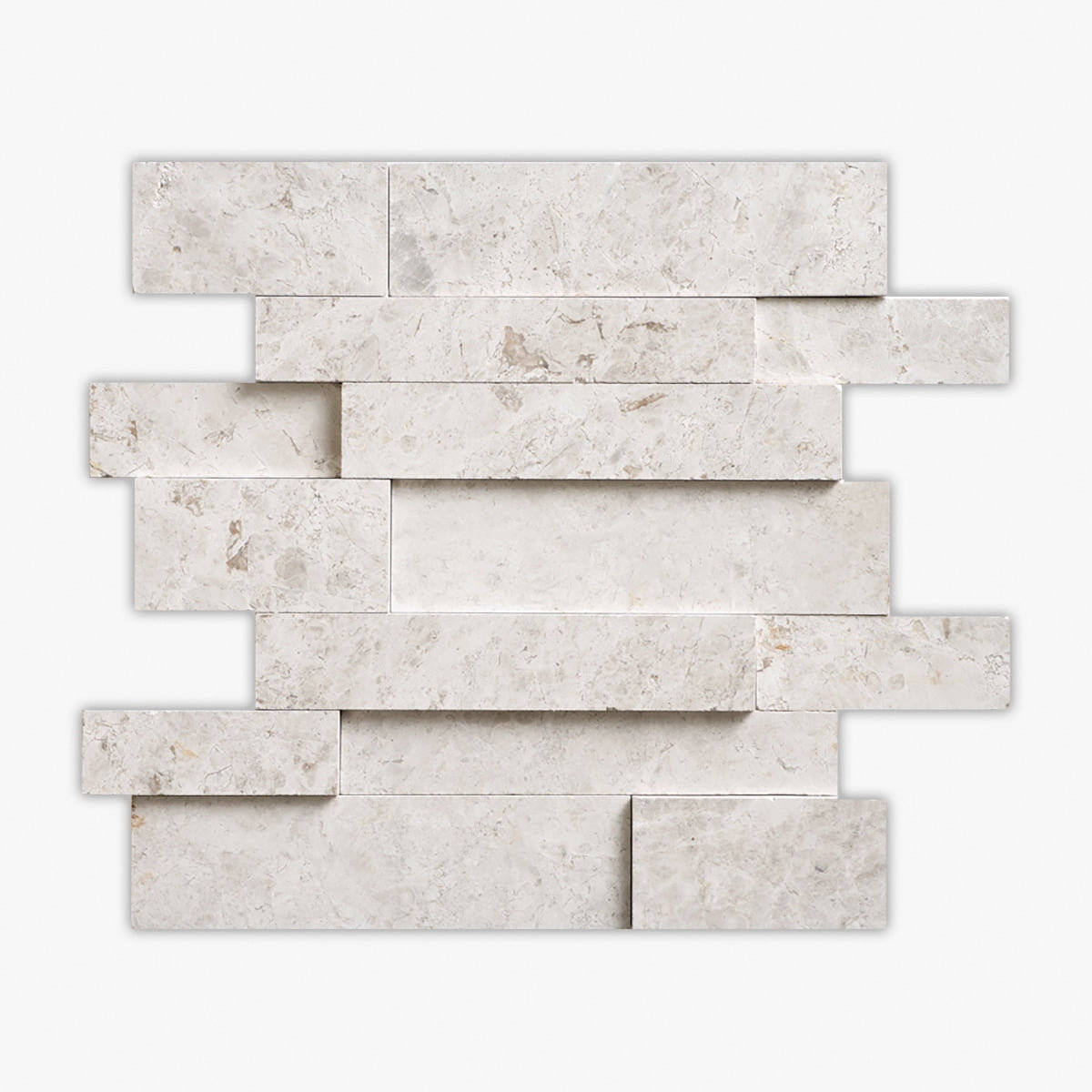 Tile Point Galaxy Silver Honed 3-Dimensional Limestone Mosaic | Wayfair