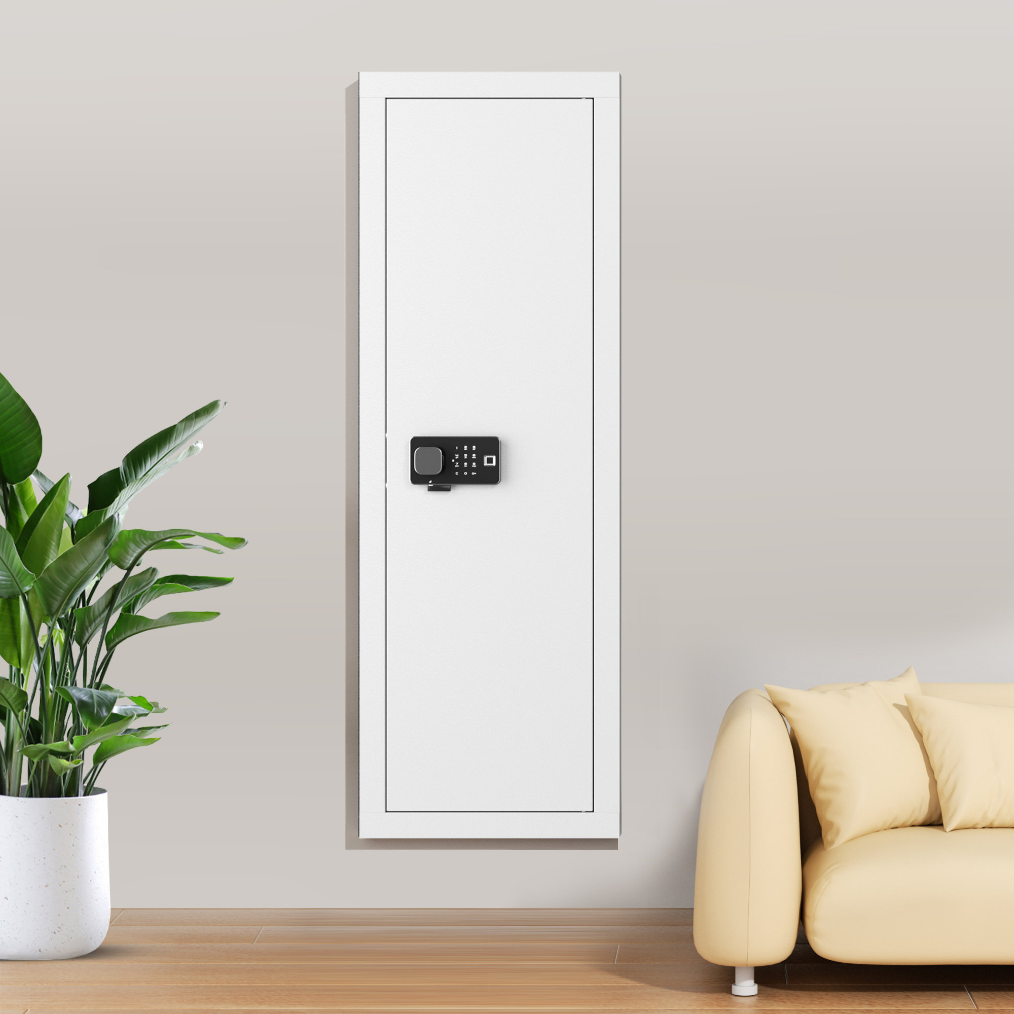 SUNCROWN 53"H Wall Gun Safe, Gun Safes for Rifles and Pistols with ...