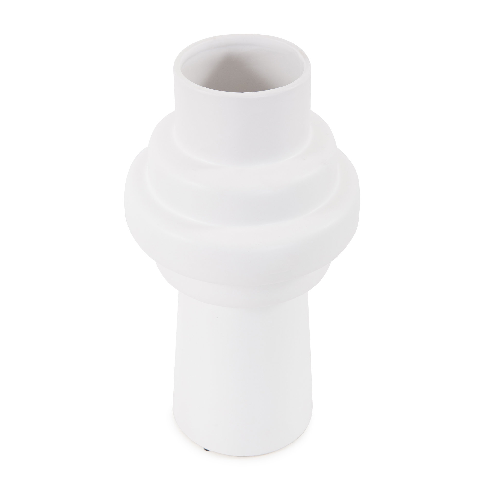 Latitude Run® Jameia Matte White Decorative Ceramic Table Vase | Wayfair