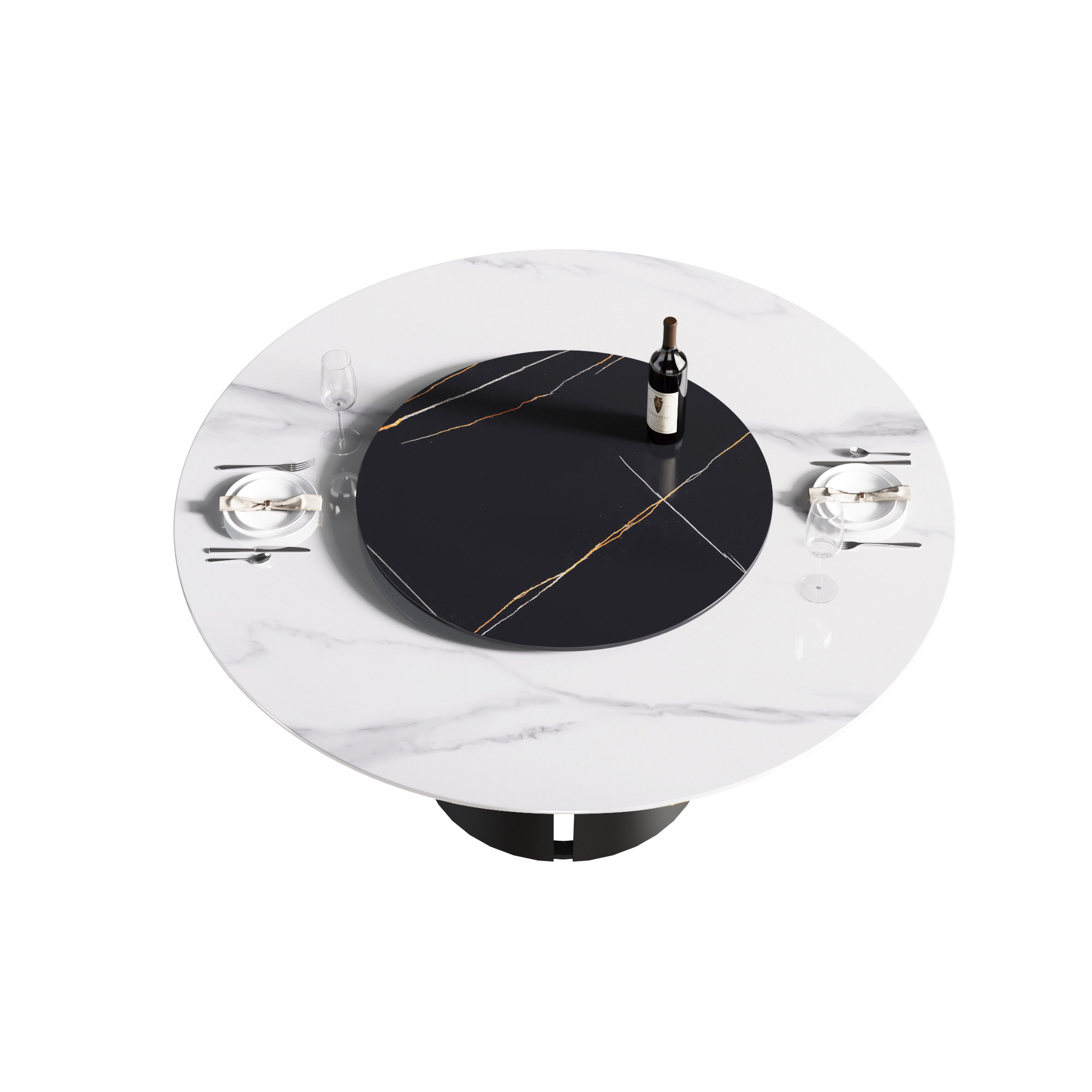 Hokku Designs Artificial Stone Turntable Faux Marble | Wayfair