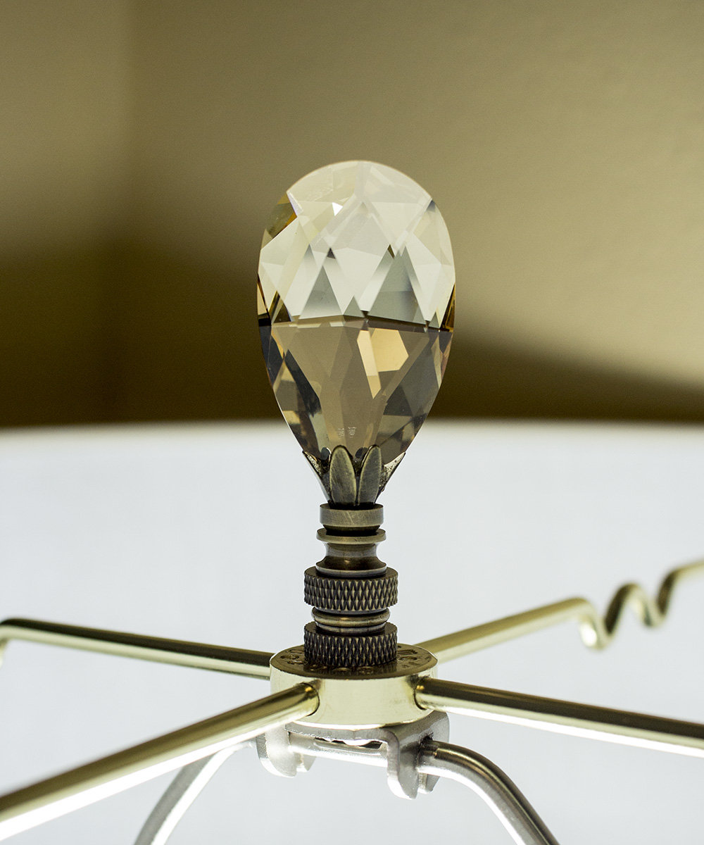 Home Concept Inc Stephanov Large Crystal Teardrops Lamp Finial | Wayfair