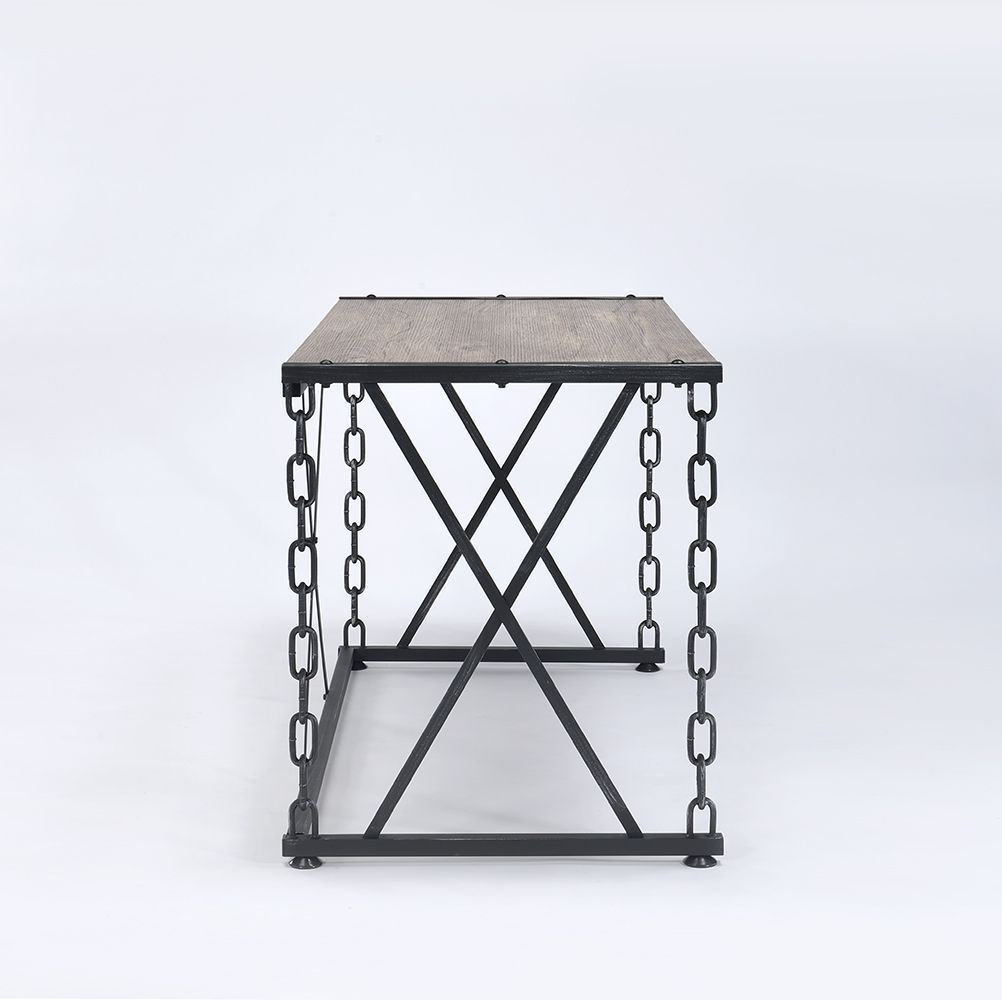 Williston Forge Reese Metal Console Table with Wooden Top | Wayfair