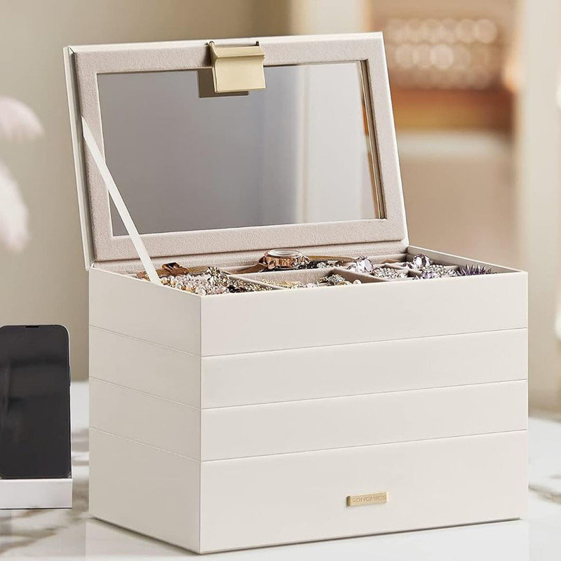 Ebern Designs Stackable Jewellery Trays, 4-Tier Jewellery Box, with ...