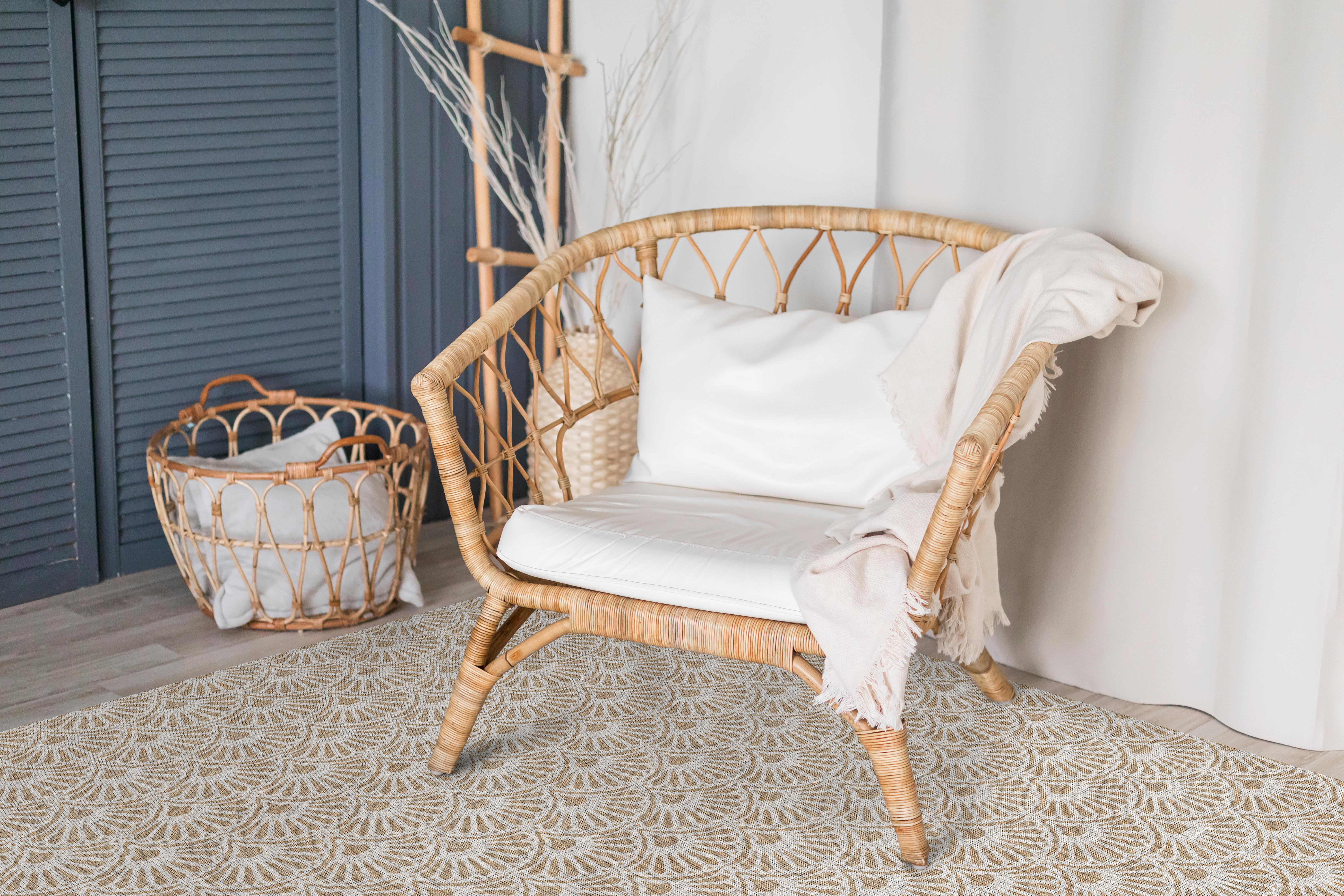 ADAMA LLC Shell Beige Easy to Clean Vinyl Rugs | Wayfair