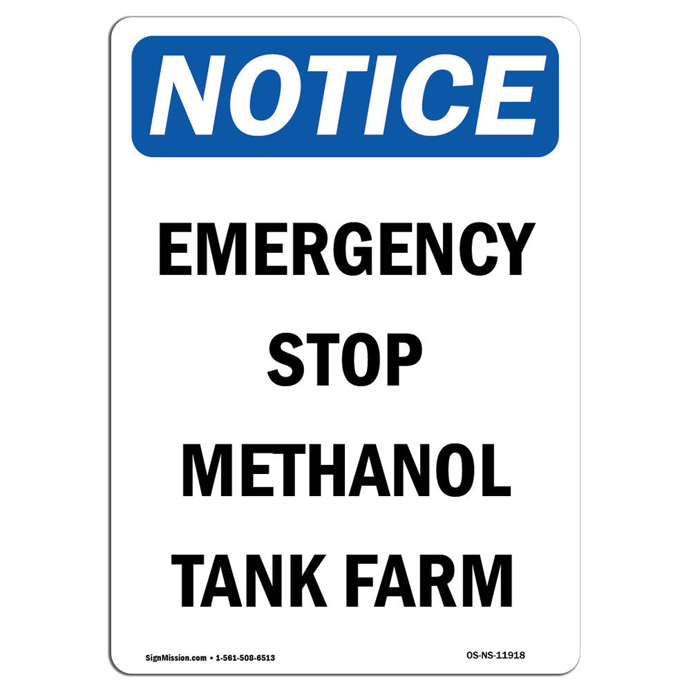 SignMission Emergency Stop Methanol Tank Farm Sign | Wayfair