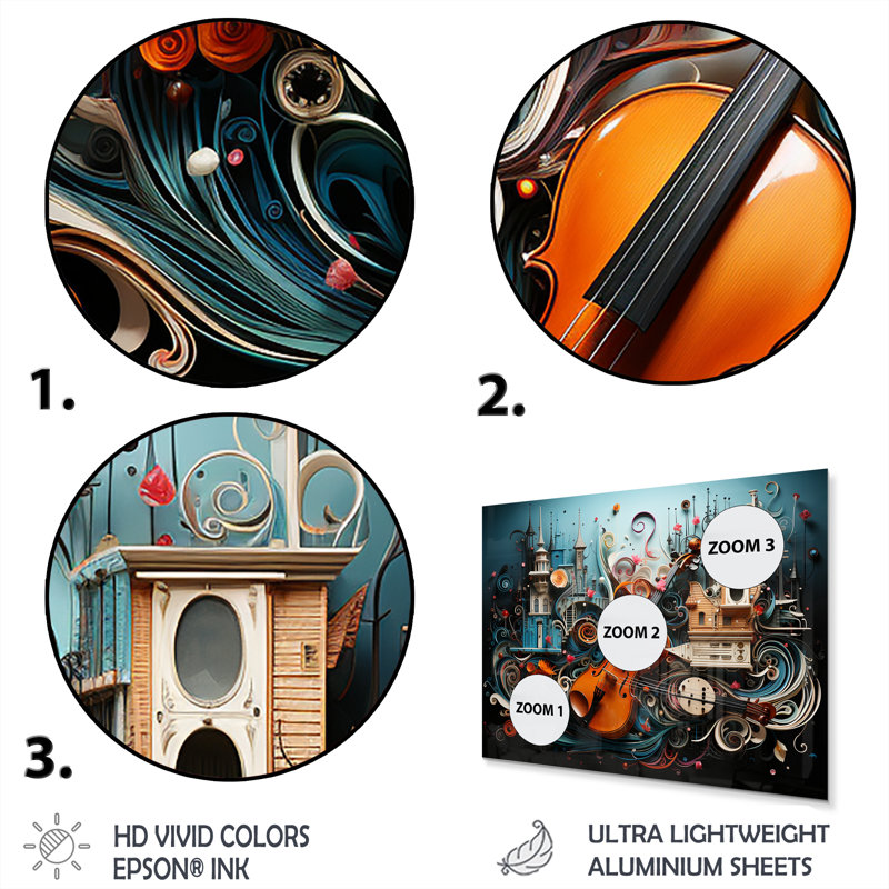 Design Art Surreal Symphony - Abstract Collages Metal Wall Decor Set ...