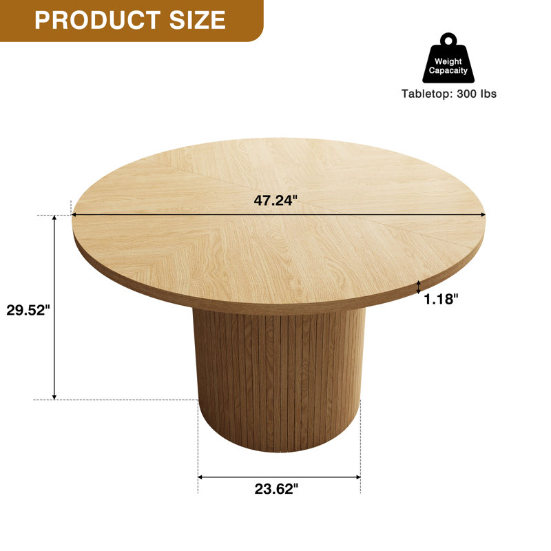 Ebern Designs Cuji 47'' Round Pedestal Dining Table & Reviews | Wayfair