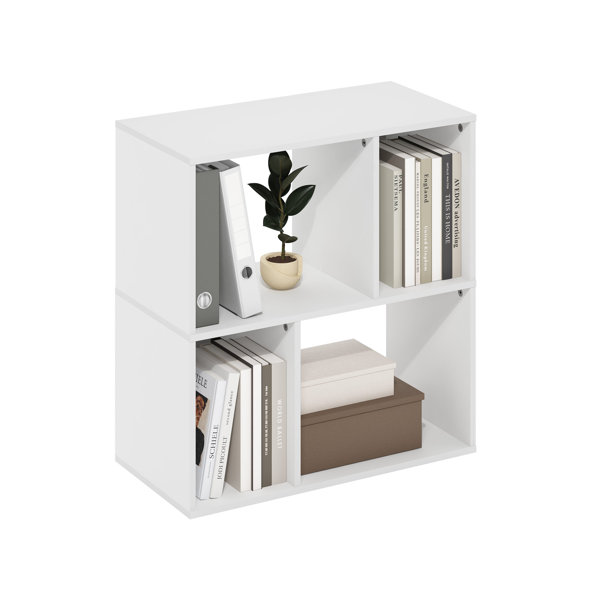 Ebern Designs Cate 4-Cube Irregular Cubes Bookcase, Bookshelf, Storage ...