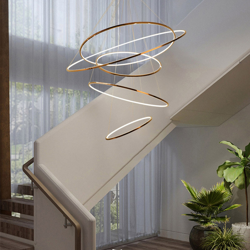 Mercer41 47" Led Pendant Lighting 5 Tiers Stainless Steel Extra-slim ...