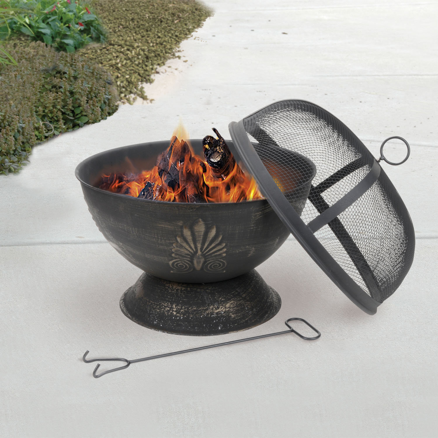 DeckMate Acanthus Outdoor Bowl Round Fire Pit Tool | Wayfair
