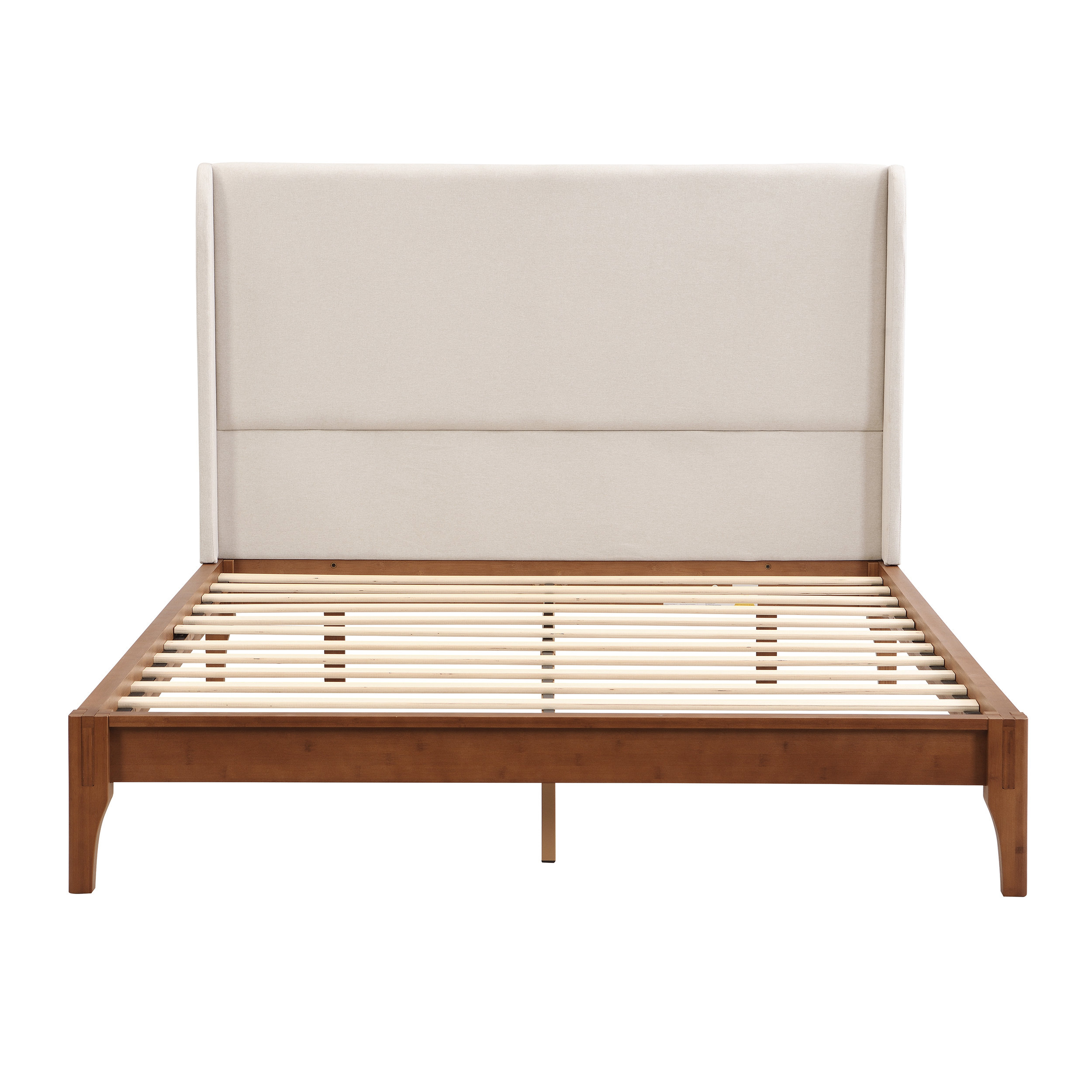 SHANRUGUOJI King Size Solid Dry Bamboo Wood 12 Inch Platform Bed, With ...