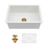 Petal Perfecto 27 Inch Undermount Single Bowl Ceramic Kitchen Sink With ...