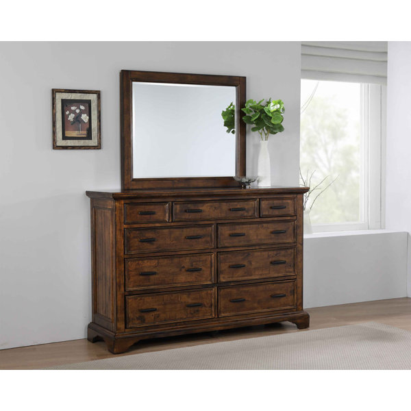 Charlton Home® Canup 9 Drawer Dresser with Mirror & Reviews - Wayfair ...