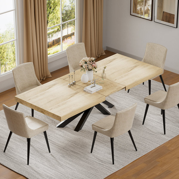 Latitude Run® 62" to 78" Extendable Dining Table For 6-8 Person ...
