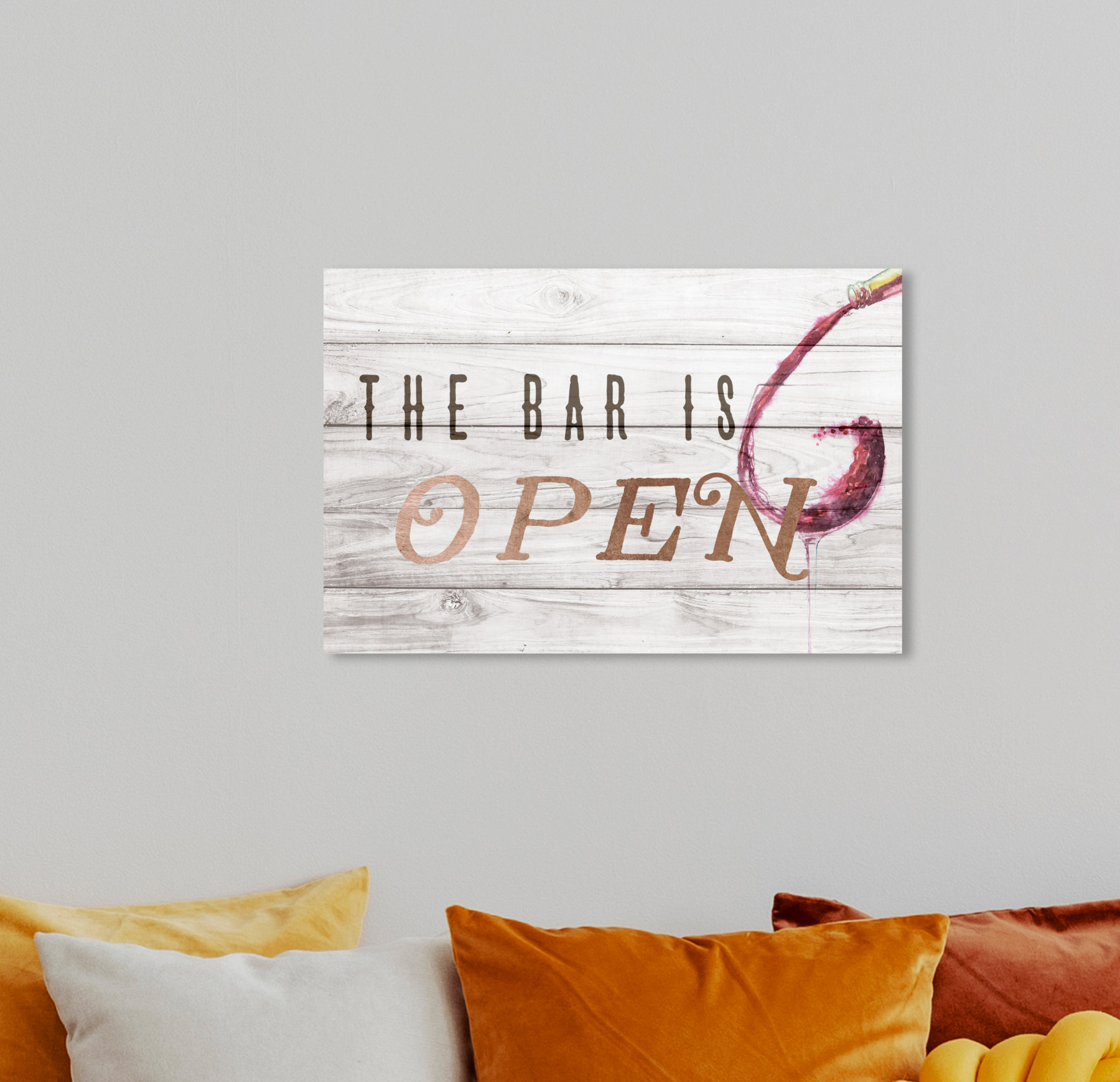 Winston Porter Canvas 'Funny Quotes And Sayings The Bar Is Open Rose ...