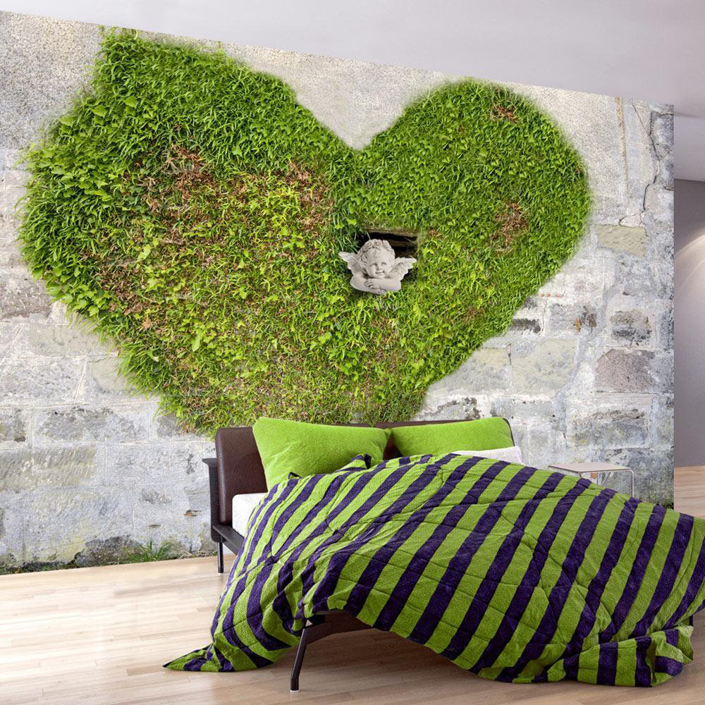 Trinx Esabel Brick Wall and Heart Wall Mural | Wayfair