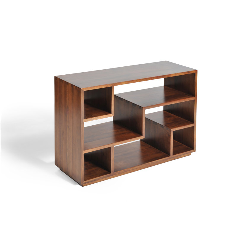 Corrigan Studio® Sahiti 24" H x 33" W Solid Wood Geometric Bookcase ...
