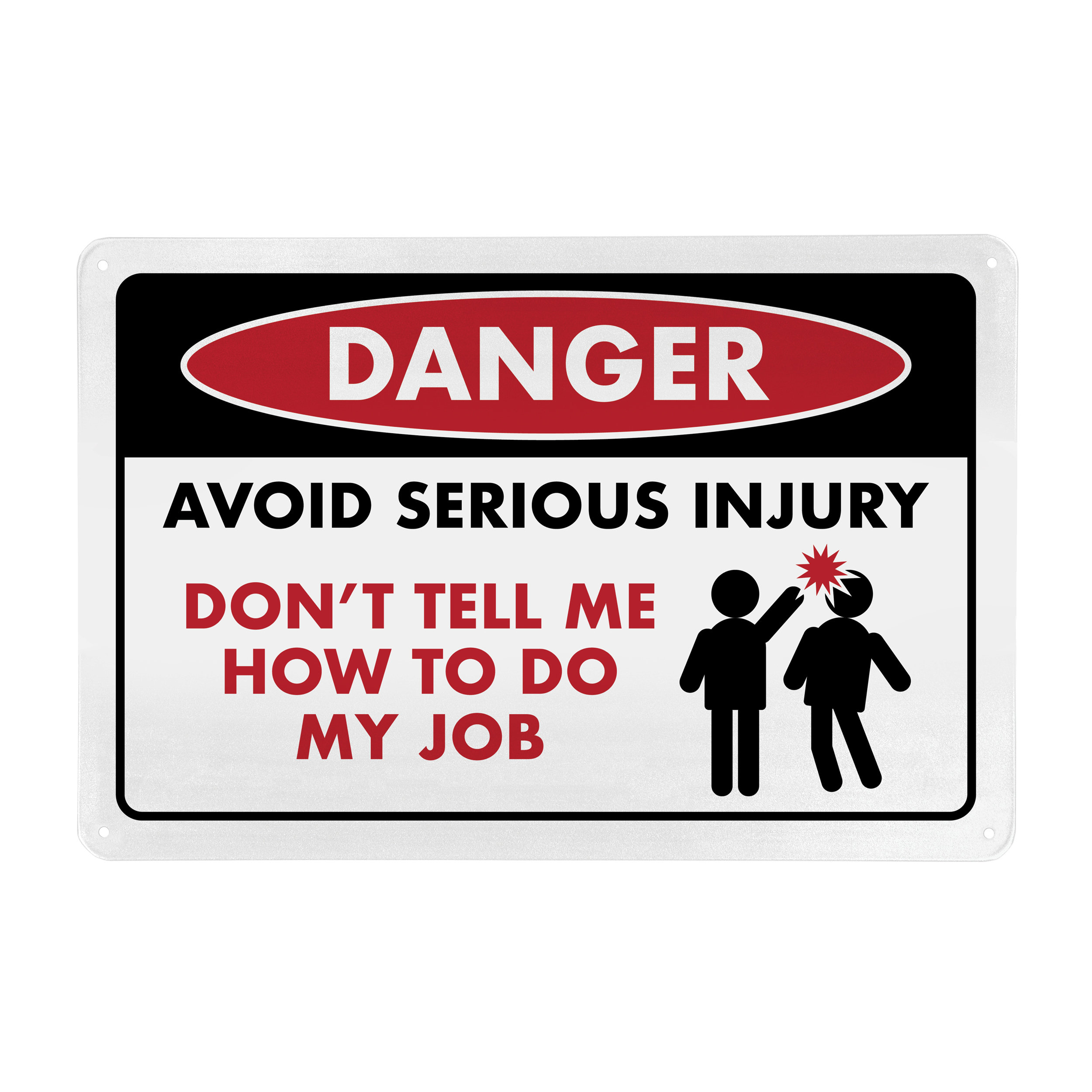 ENVISIONED Funny Sign - Avoid Serious Injury... 8" X 12" Humorous Metal ...