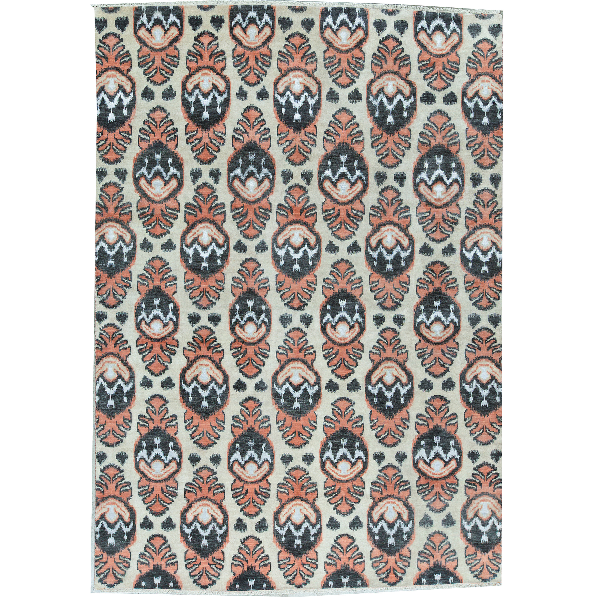 Bokara Rug Co., Inc. Hand-Knotted High-Quality Ivory and Rust Area Rug ...