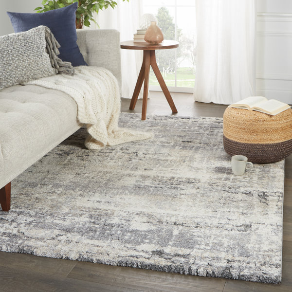 17 Stories Gerwar Abstract Gray/Ivory Area Rug & Reviews | Wayfair