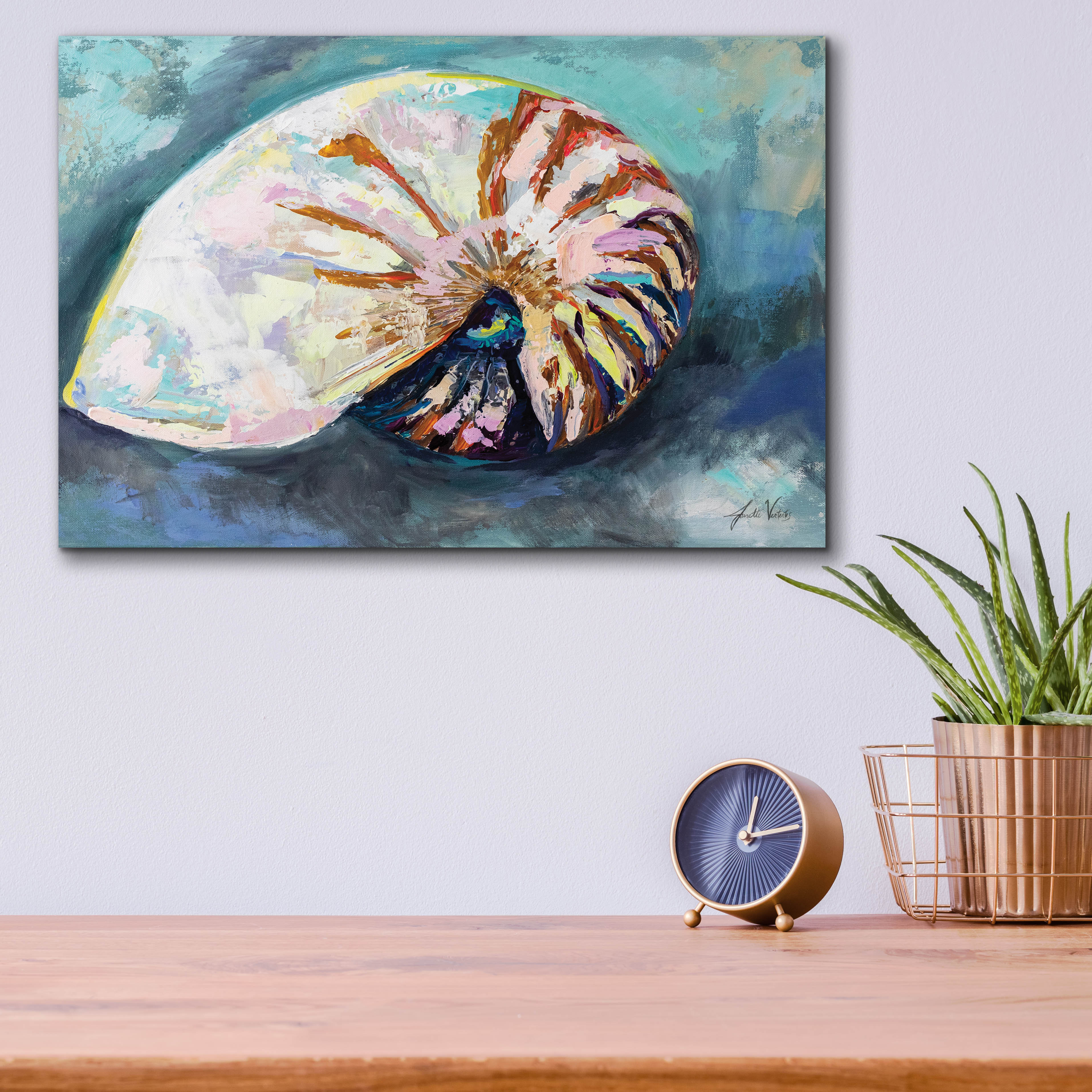 Dovecove 'Nautilus Shell' by Jeanette Vertentes Acrylic Glass Wall Art ...