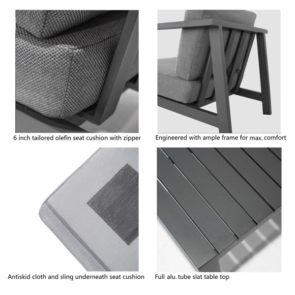 Birch Lane™ Pindall 4-Piece Deep Seating Set | Wayfair