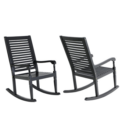 Lark Manor Alekper Outdoor Rocking Solid Wood Chair & Reviews | Wayfair