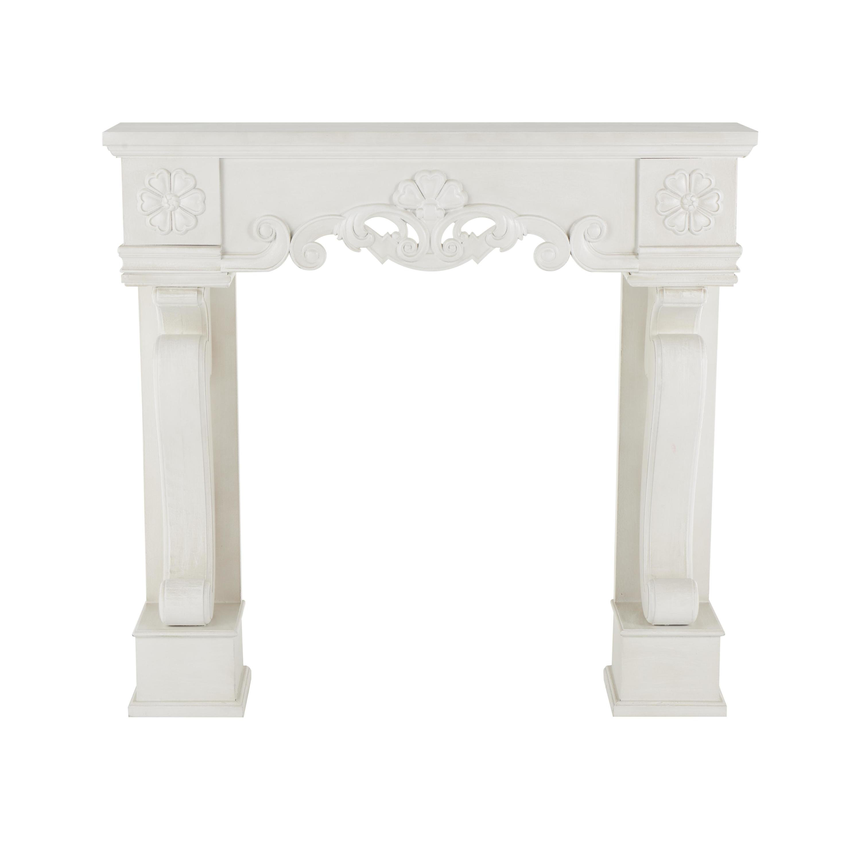One Allium Way® Cole And Grey Wooden Freestanding Scroll Fireplace ...