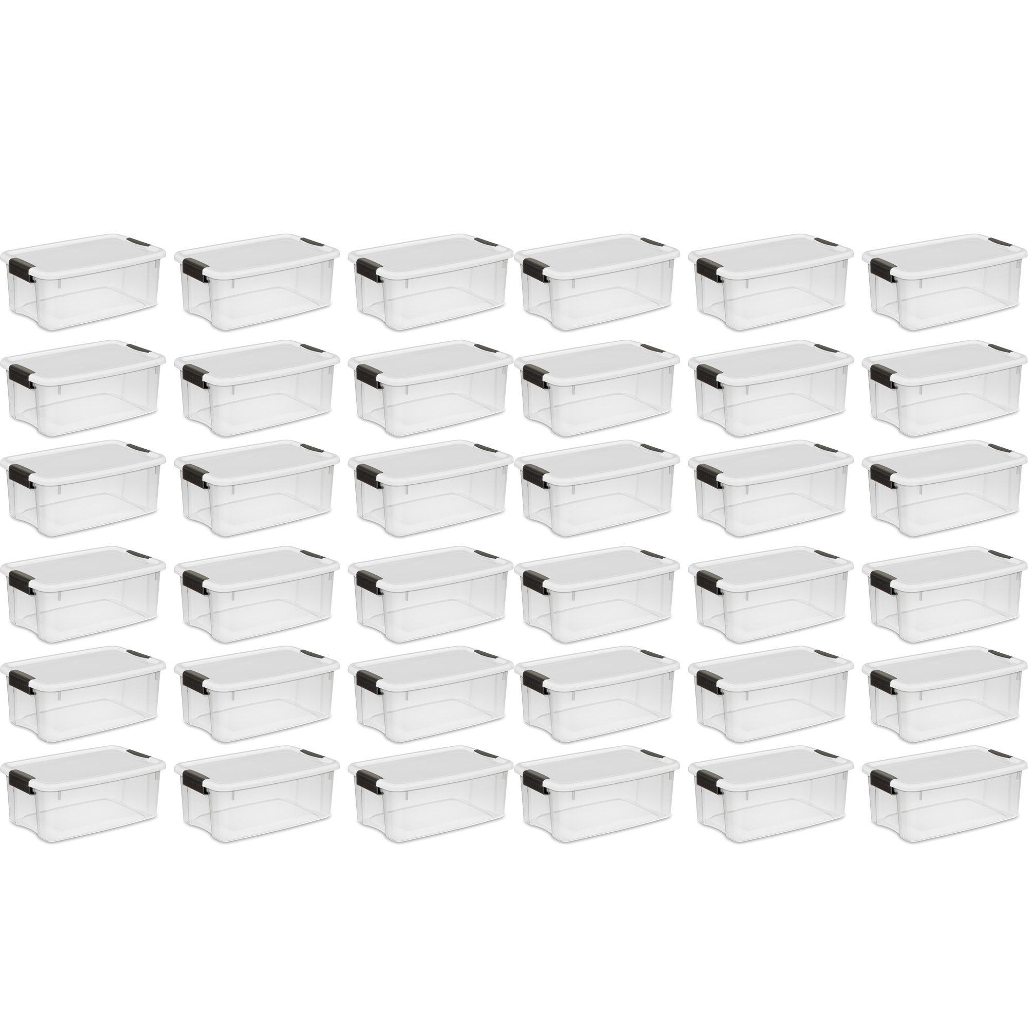 Sterilite Clear Plastic Stackable Storage Bin with White Latch Lid ...