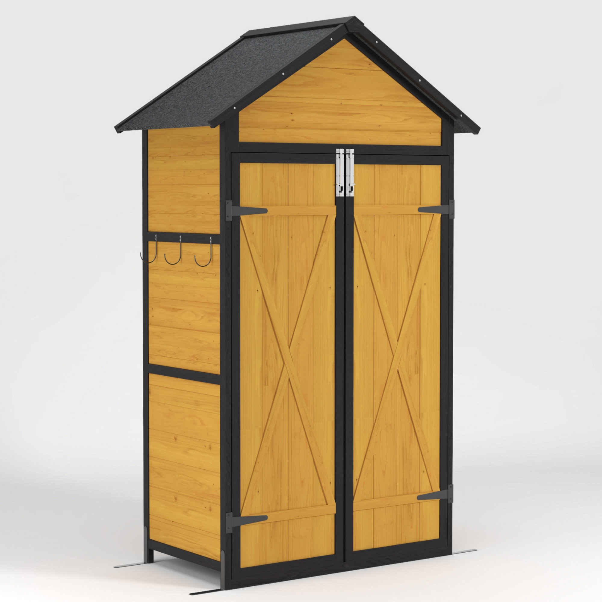 HomeViewto Outdoor Storage Cabinet Weatherproof Wood Storage Shed With ...