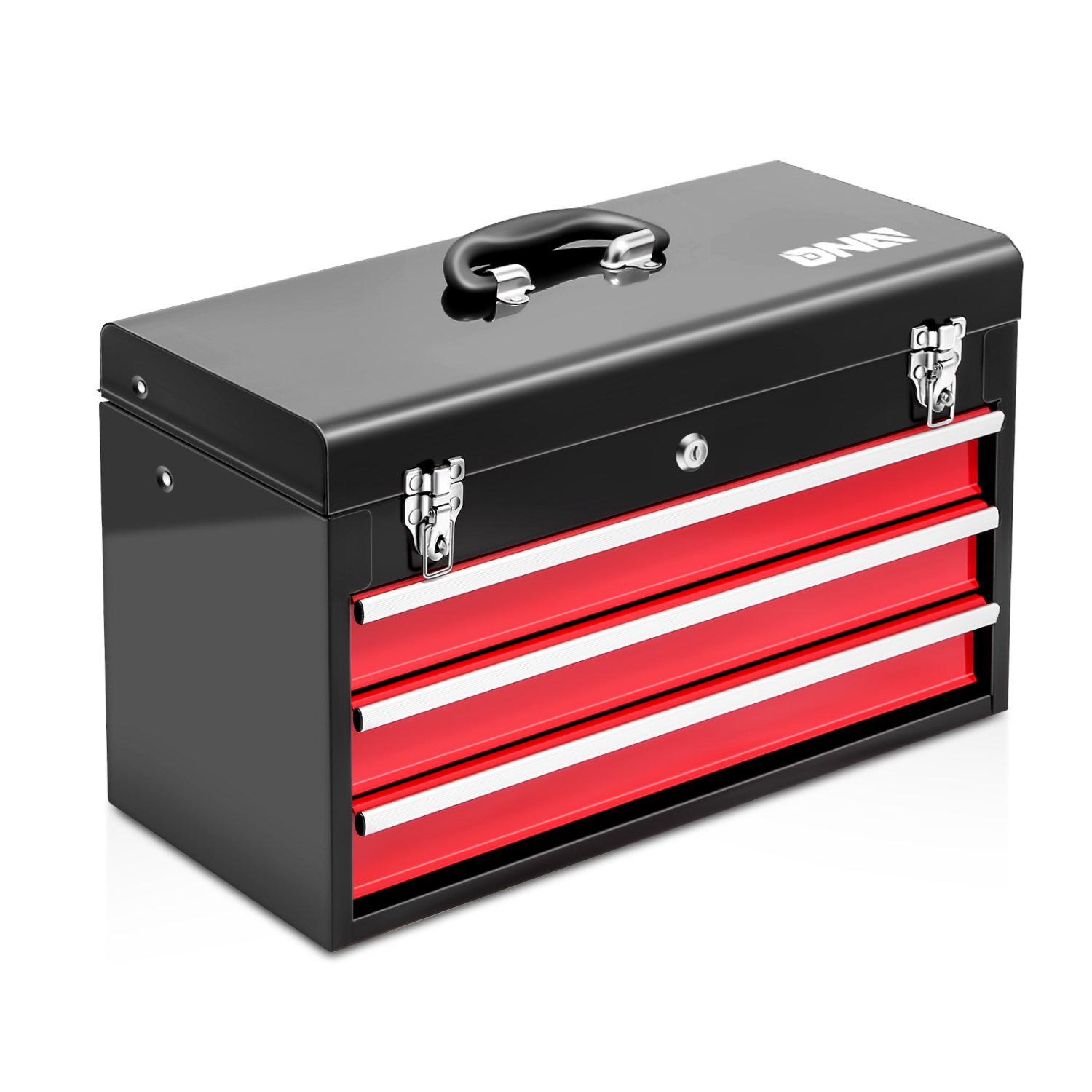17 Stories Steel Portable Tool Box with Lockable Metal Latches for ...