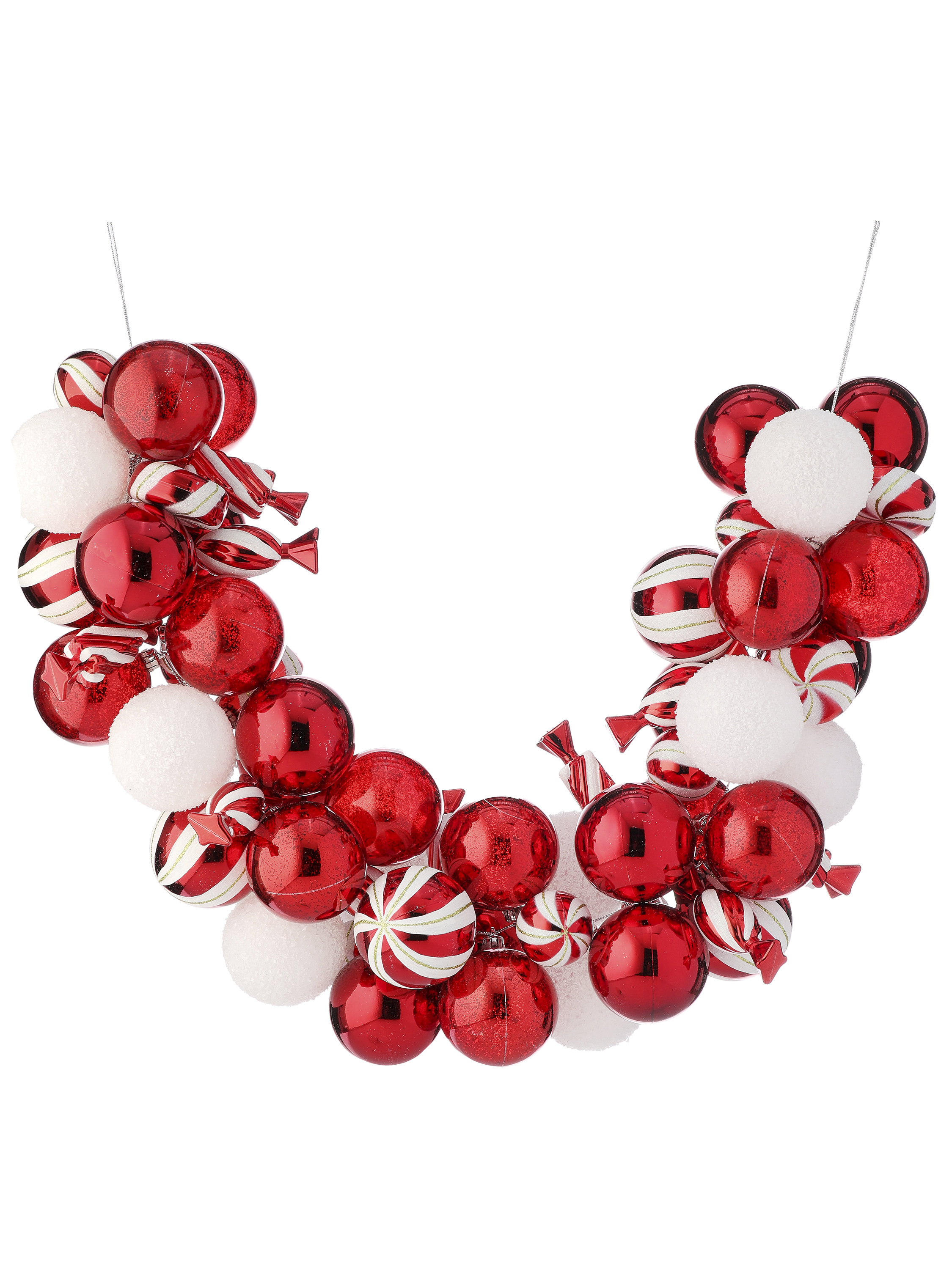 Regency International 3' Red/White Ornament Ball Novelty Garland ...