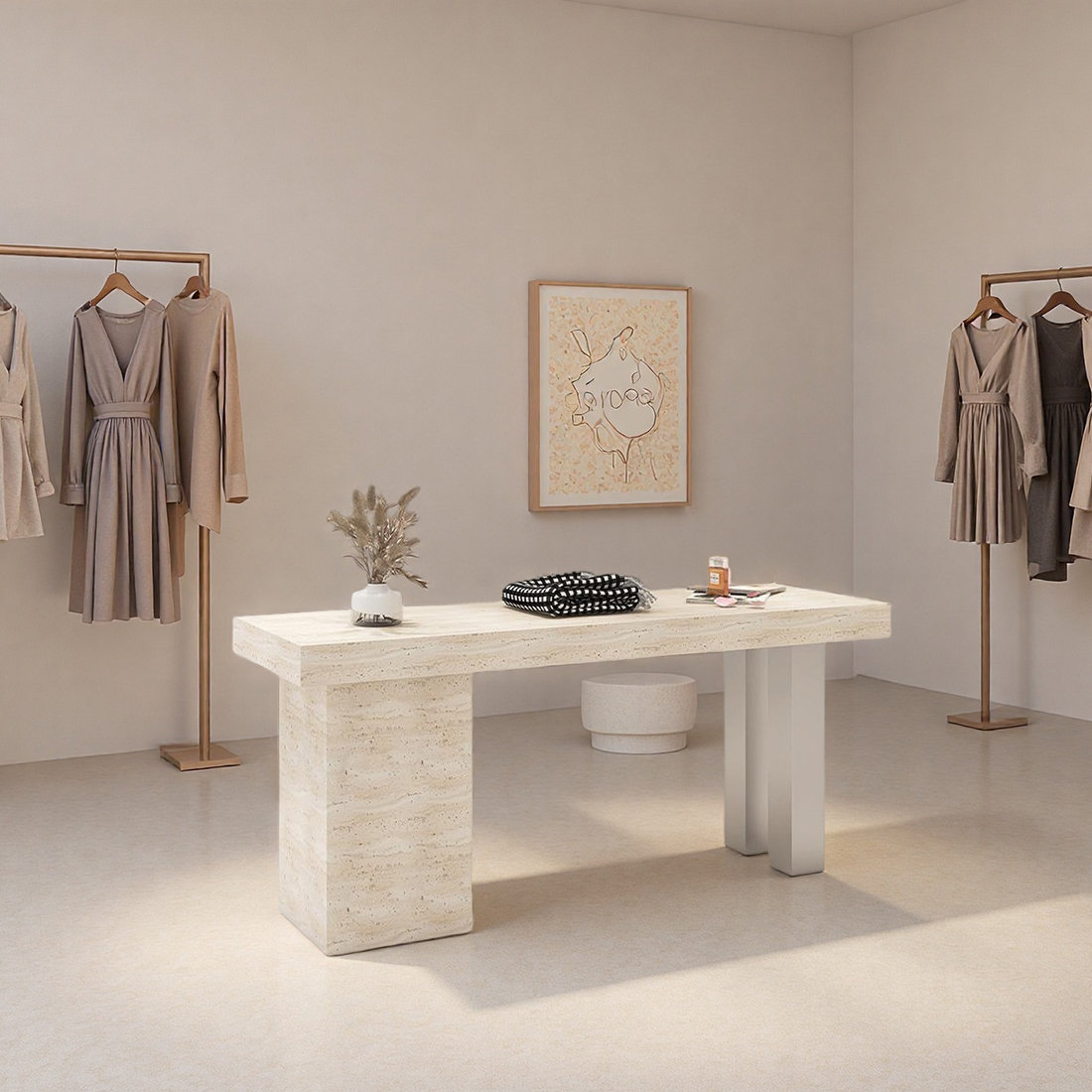 Orren Ellis Simple display table of clothing store | Wayfair