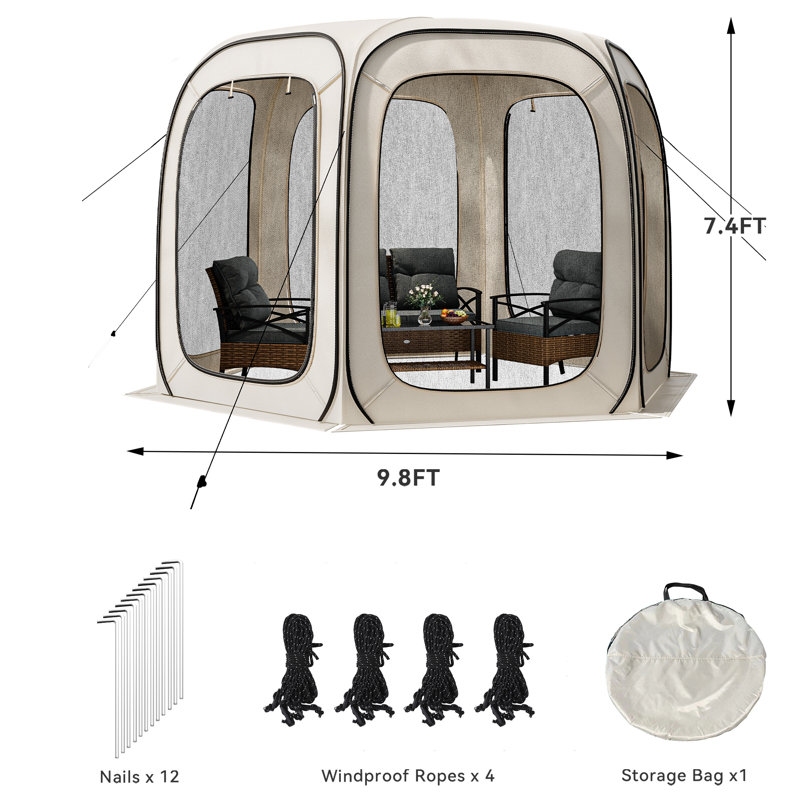 Balconera Instant Pop-Up Tent, Outdoor Bubble Tent, Portable Screen ...