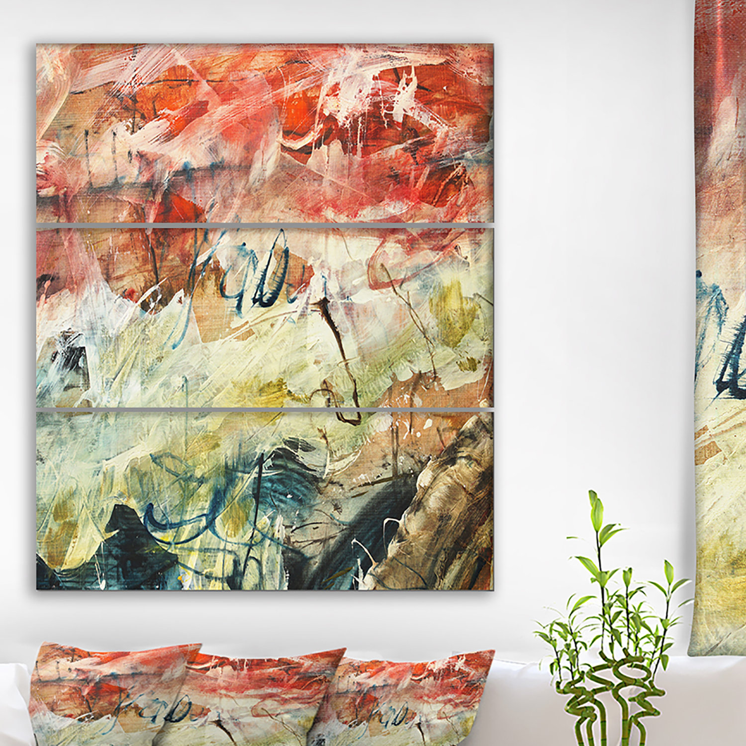 East Urban Home 'Tri Colors' Oil Painting Print Multi-Piece Image on ...