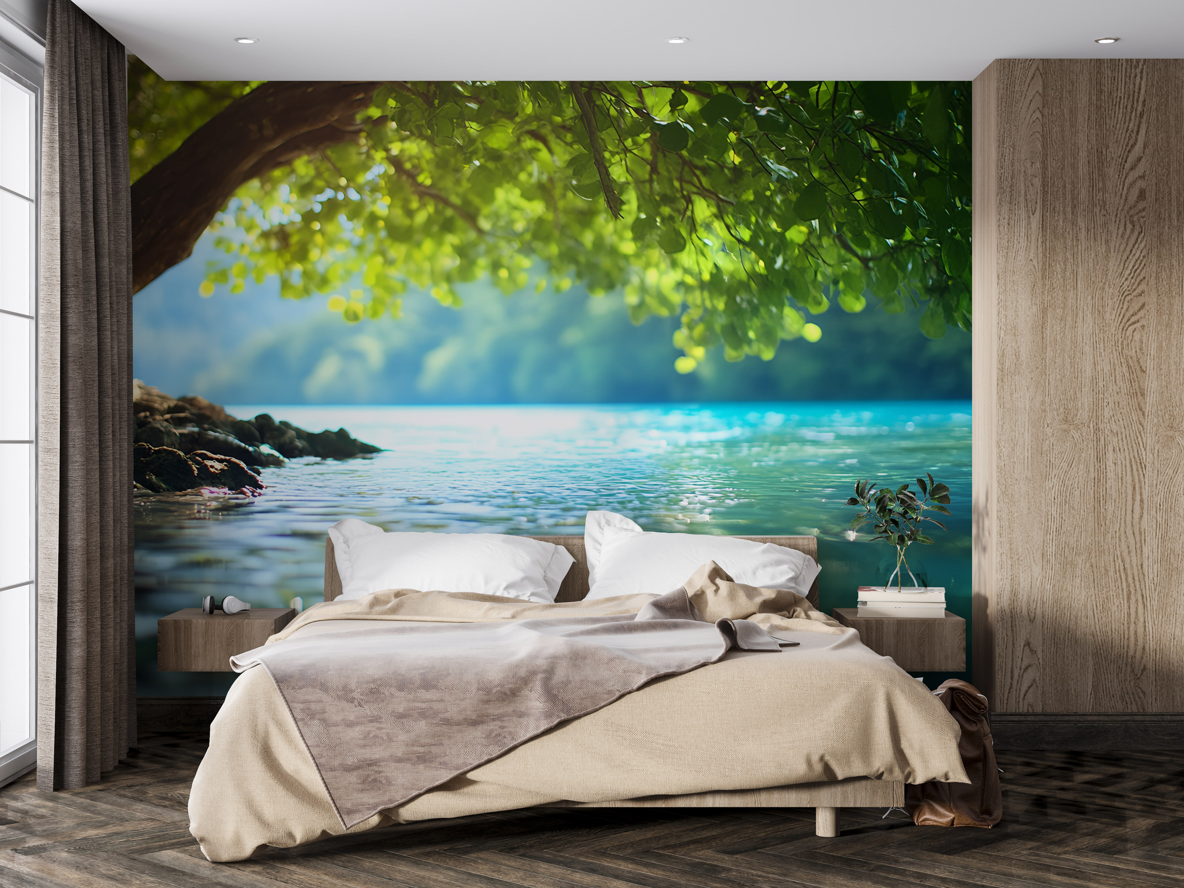 Rosecliff Heights Tropical Ocean Tree View Wallpaper - Relaxing Nature ...