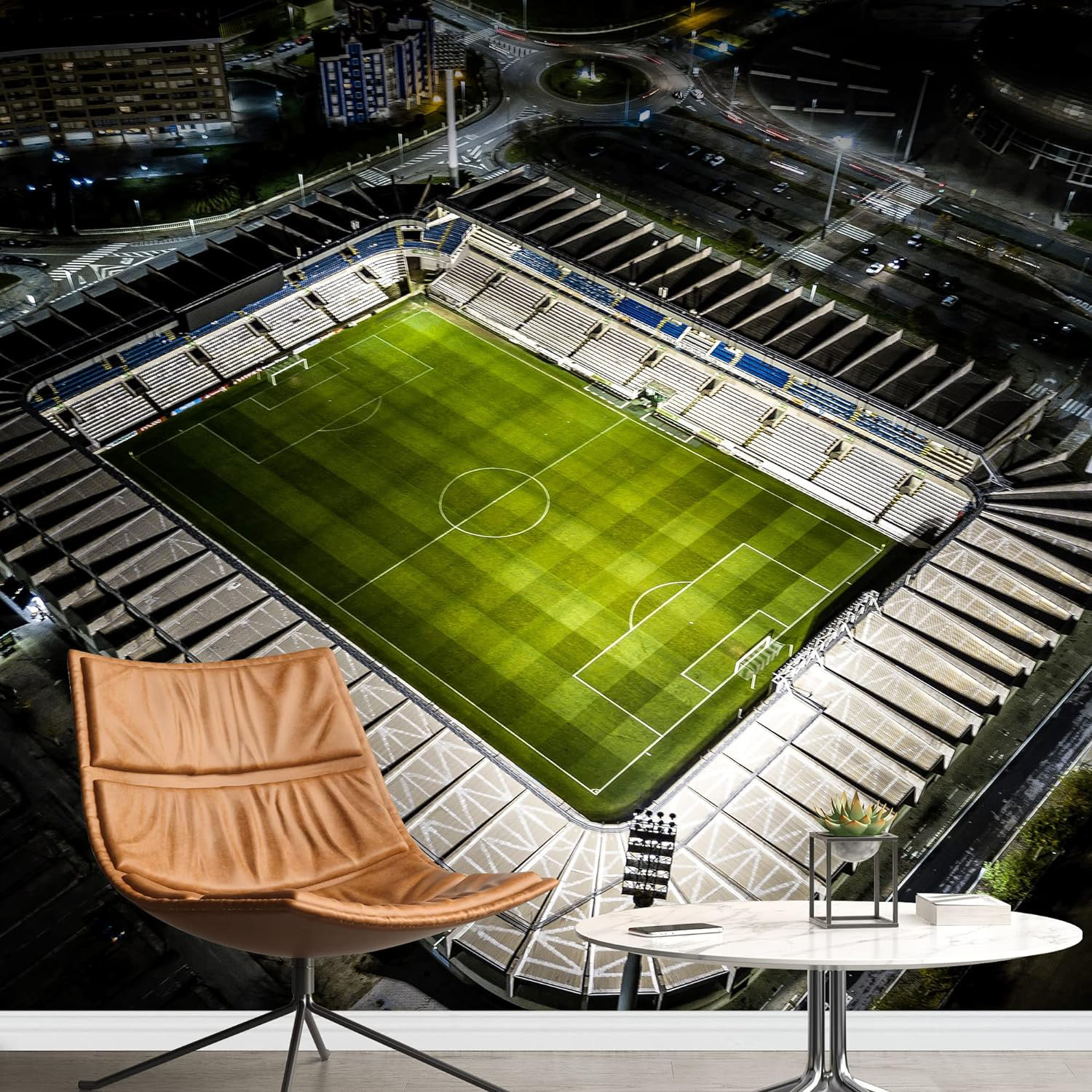 IDEA4WALL Lumière vive, vue aérienne, terrain de soccer, sport, remise ...