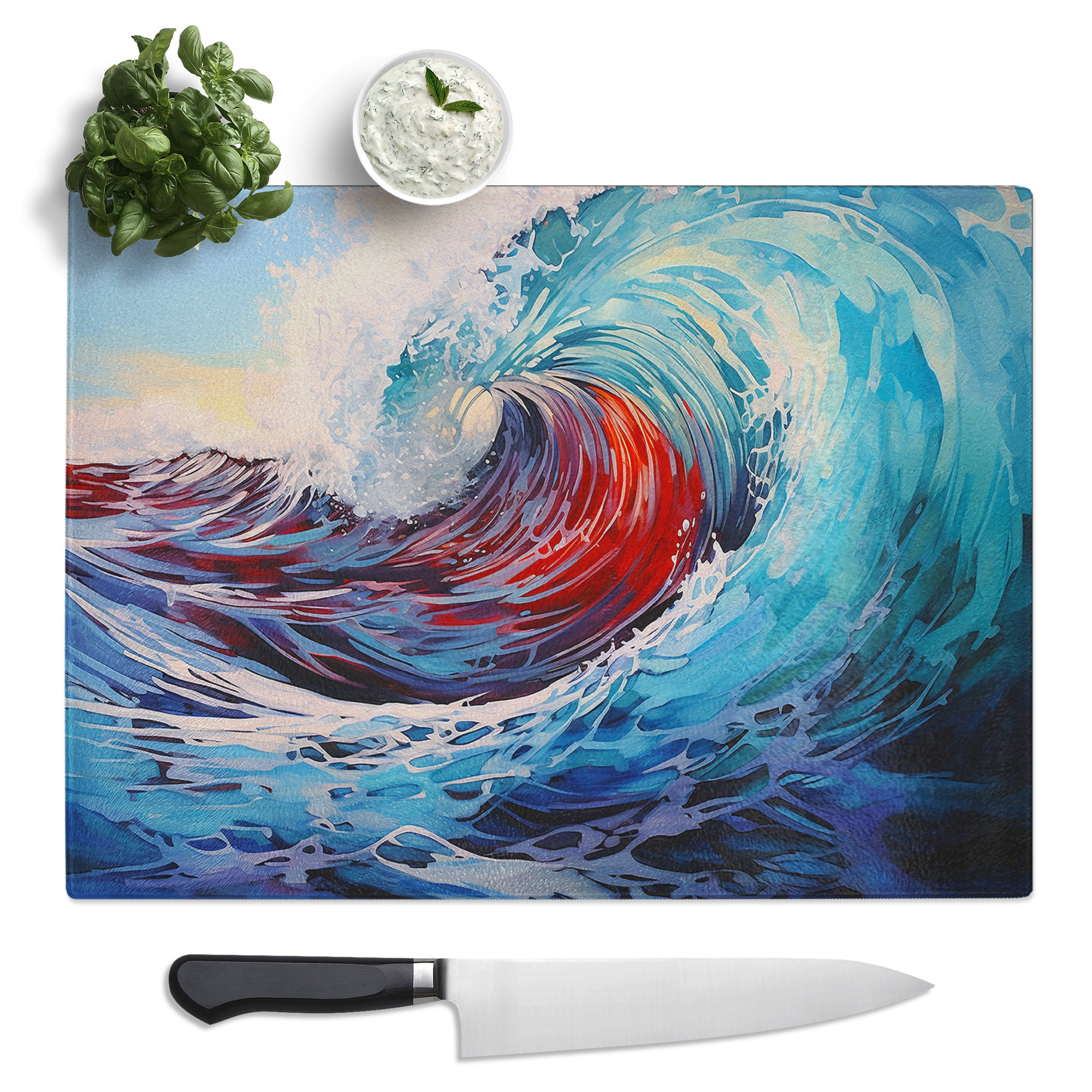 Metro Lane Wave Contemporary Glass Chopping Board | Wayfair.co.uk