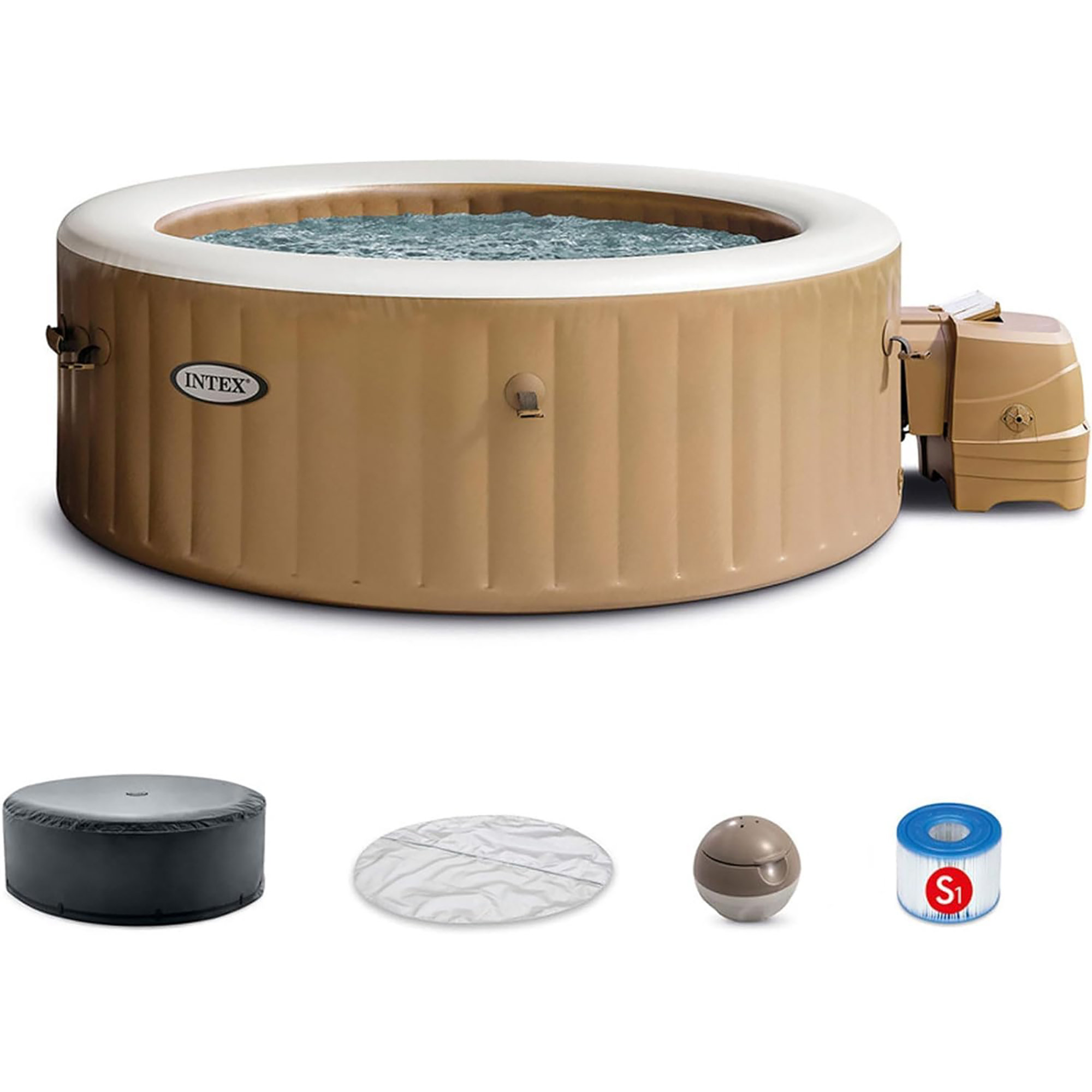 Intex PureSpa: Sahara Tan Inflatable Hot Tub Set - | Wayfair