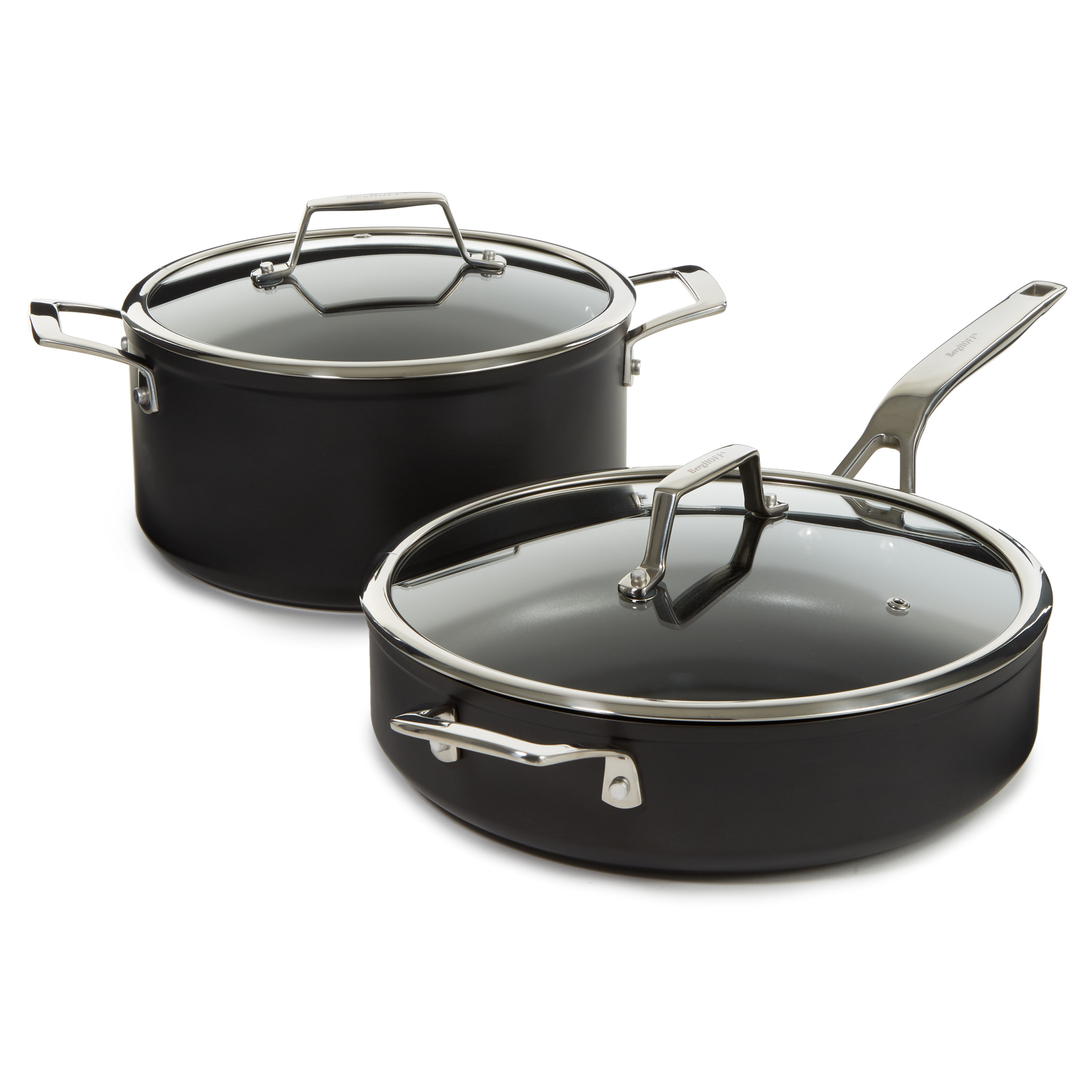 BergHOFF Essentials 4Pc Nonstick Hard Anodized Simmer Set With Glass ...
