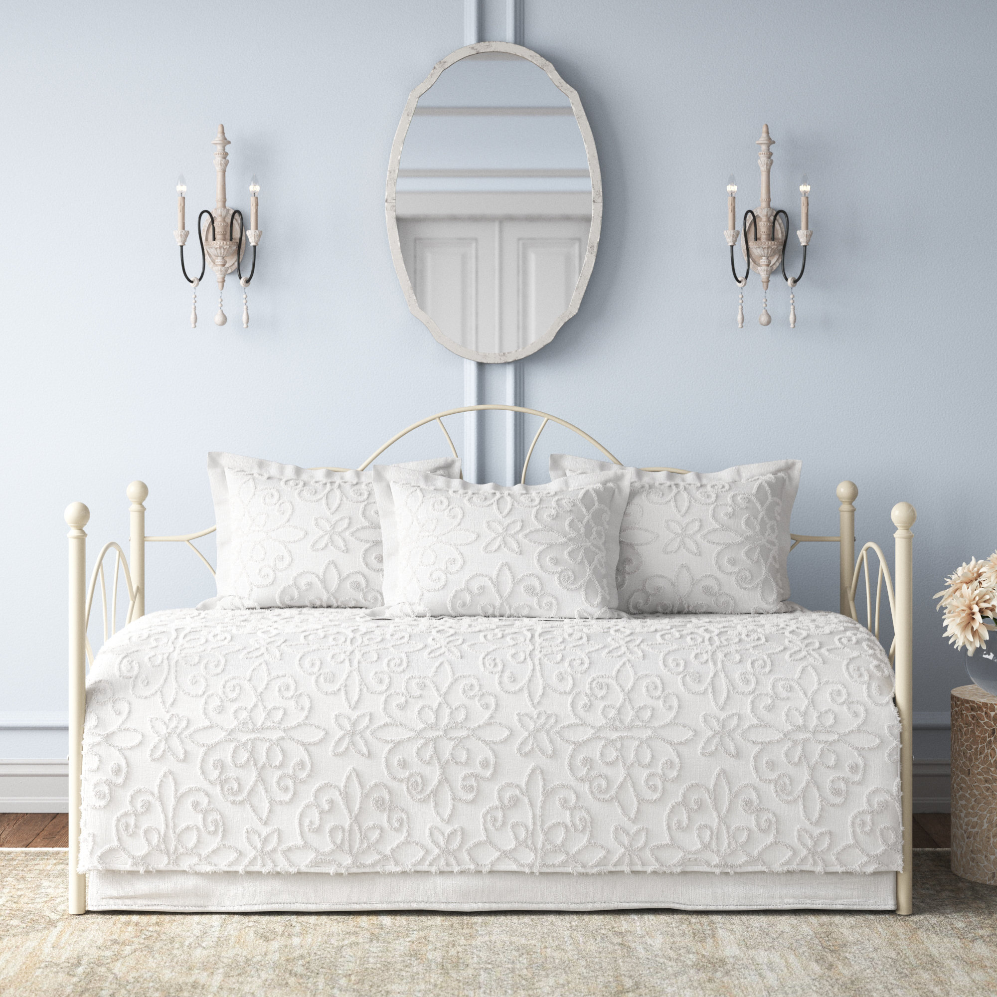 Kelly Clarkson Home Emberly 5 Piece Tufted Cotton Chenille Daybed Set ...
