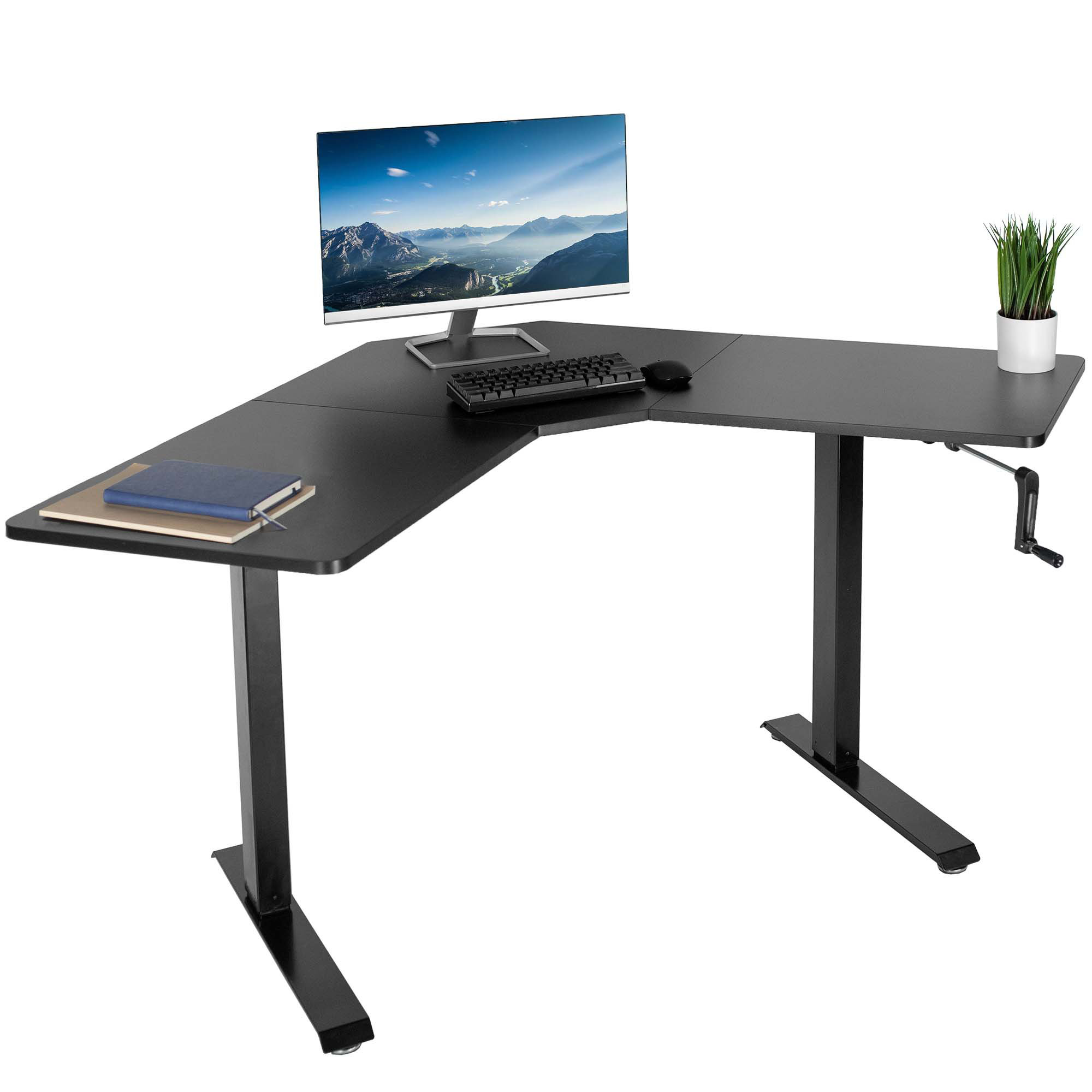 VIVO Manual 47" x 47" Corner Desk Workstation, 3 Section Table Top ...