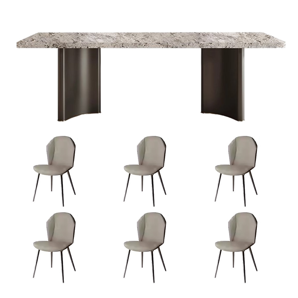 ASS Comfort Zone Stainless steel rock plate dining table and chair ...