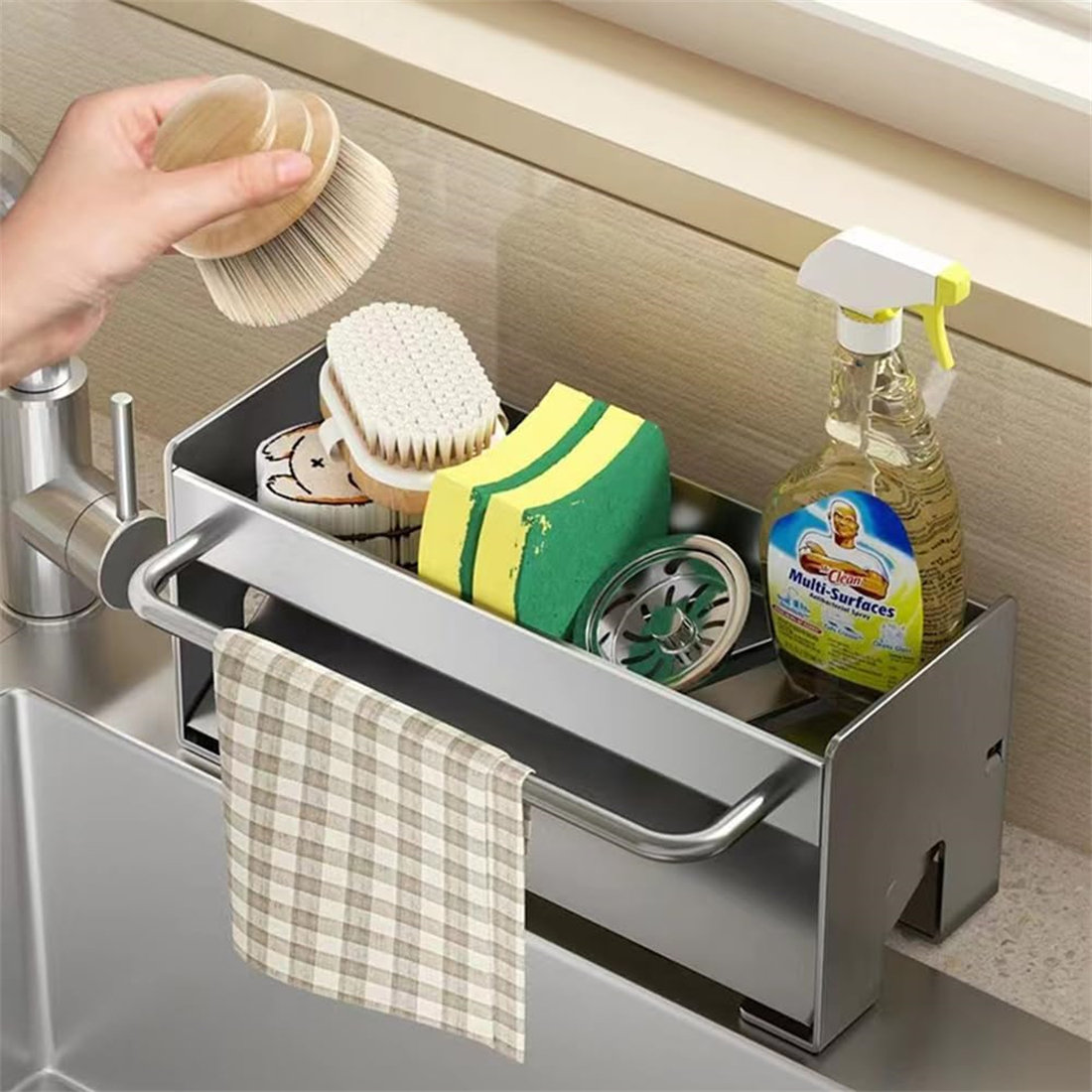 HAPPY LIFE Stainless Steel Kitchen Sink Drain Rack Set: Scratch ...