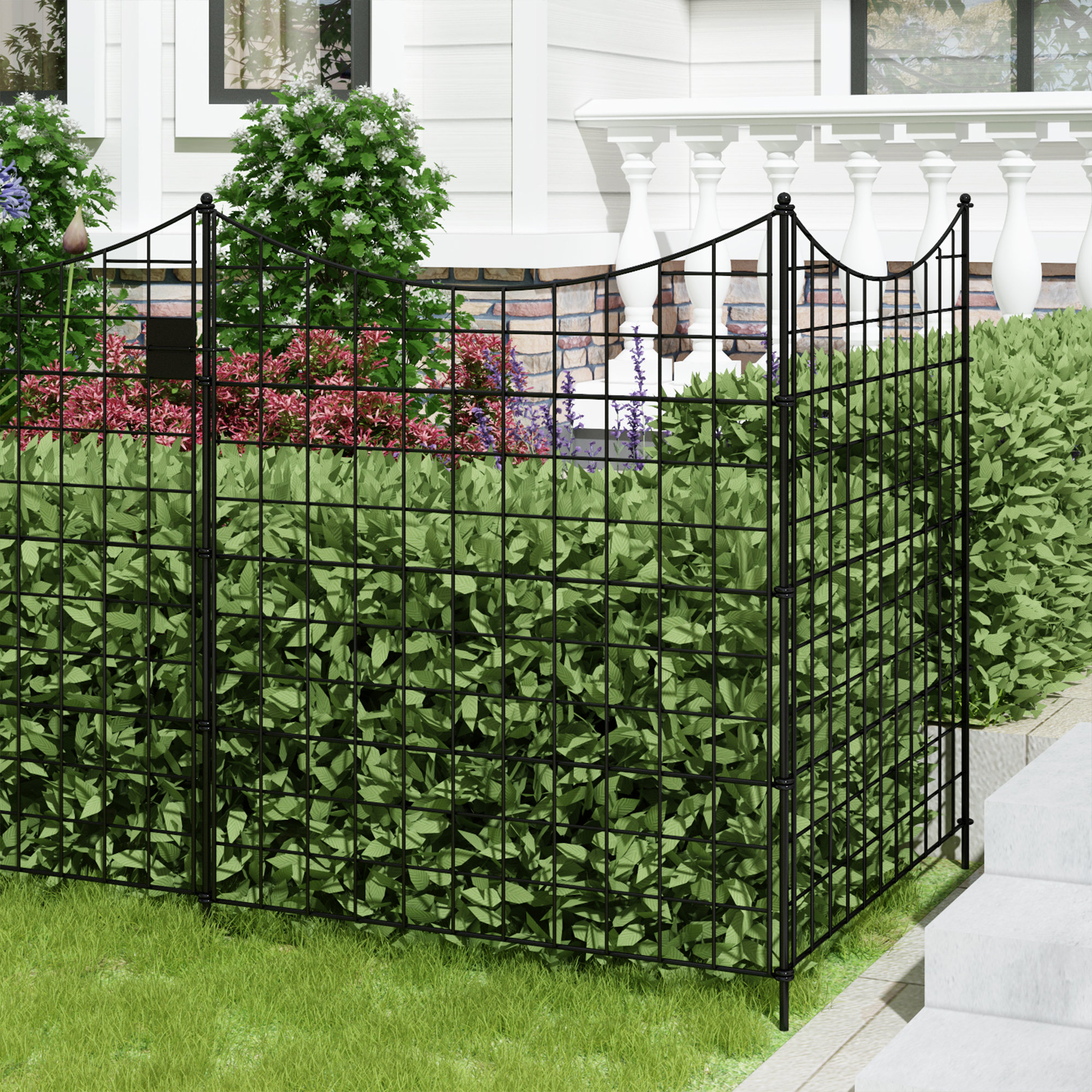 Metaoutdoors 48.6 H x 35 W Iron Fence 5 Panels Included | Wayfair